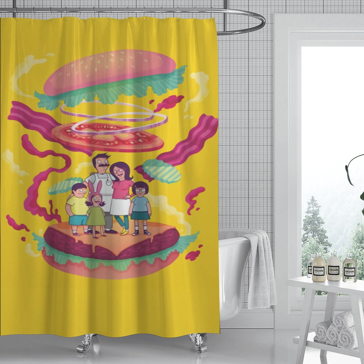 Bob's Burgers shower curtain boasts a stunning motif, is waterproof ...