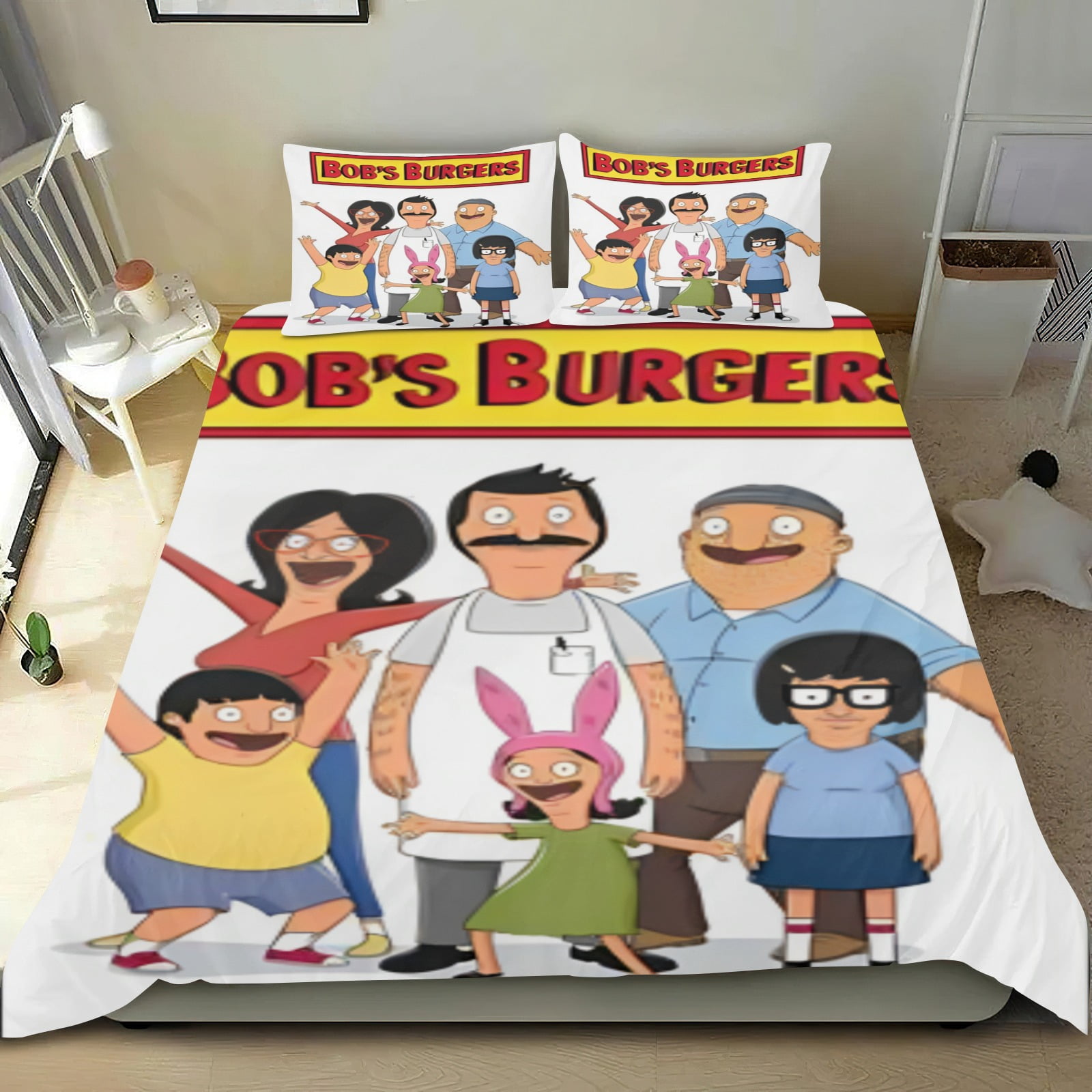 Bob's Burgers thin bedding set has One duvet cover and two pillowcases ...