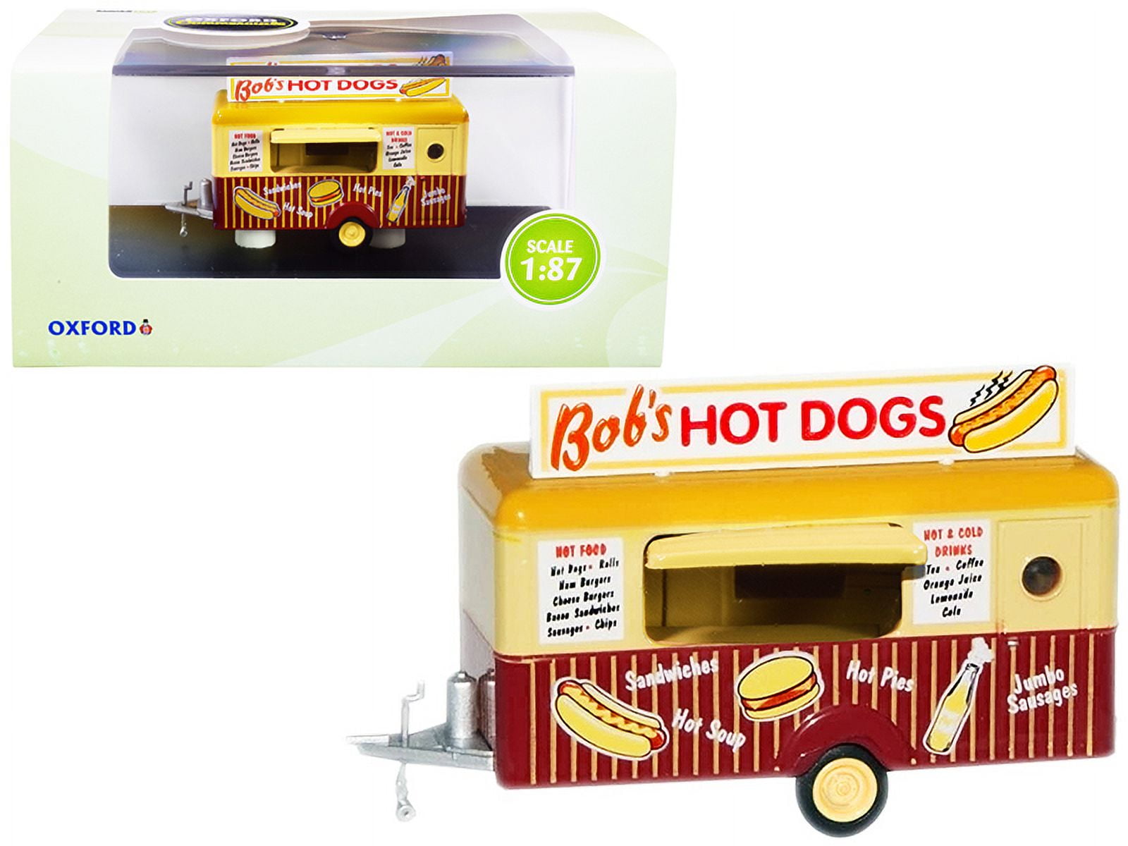"Bob's Hot Dogs" Mobile Food Trailer 1/87 (HO) Scale Diecast Model by ...