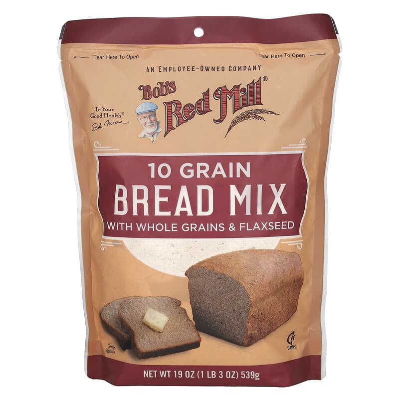 Bob's Red Mill, 10 Grain Bread Mix with Whole Grains & Flaxseed, 19 oz ...