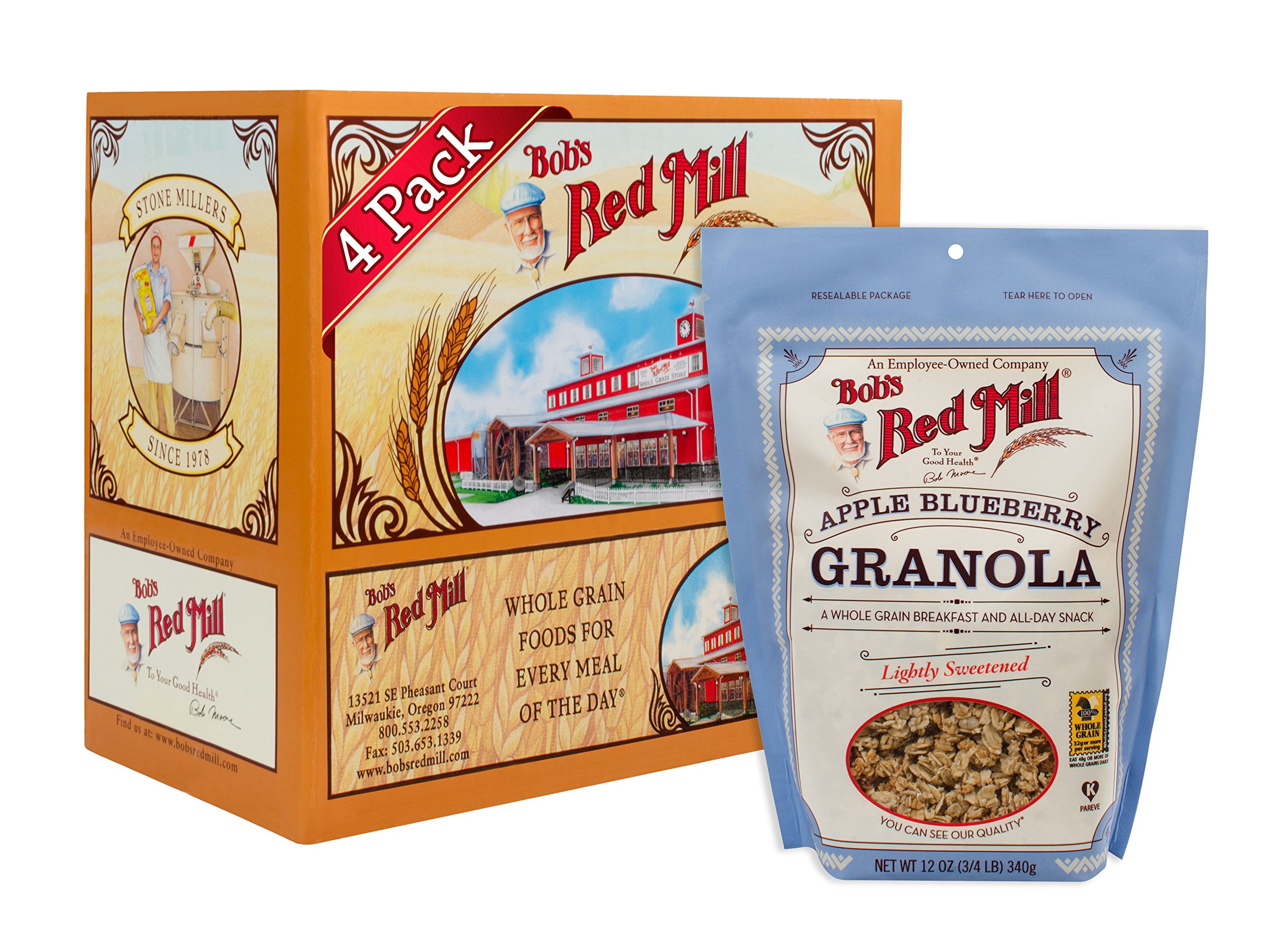 Bob's Red Mill Granola Apple Blueberry No Fat 340 g (Pack of 4 ...