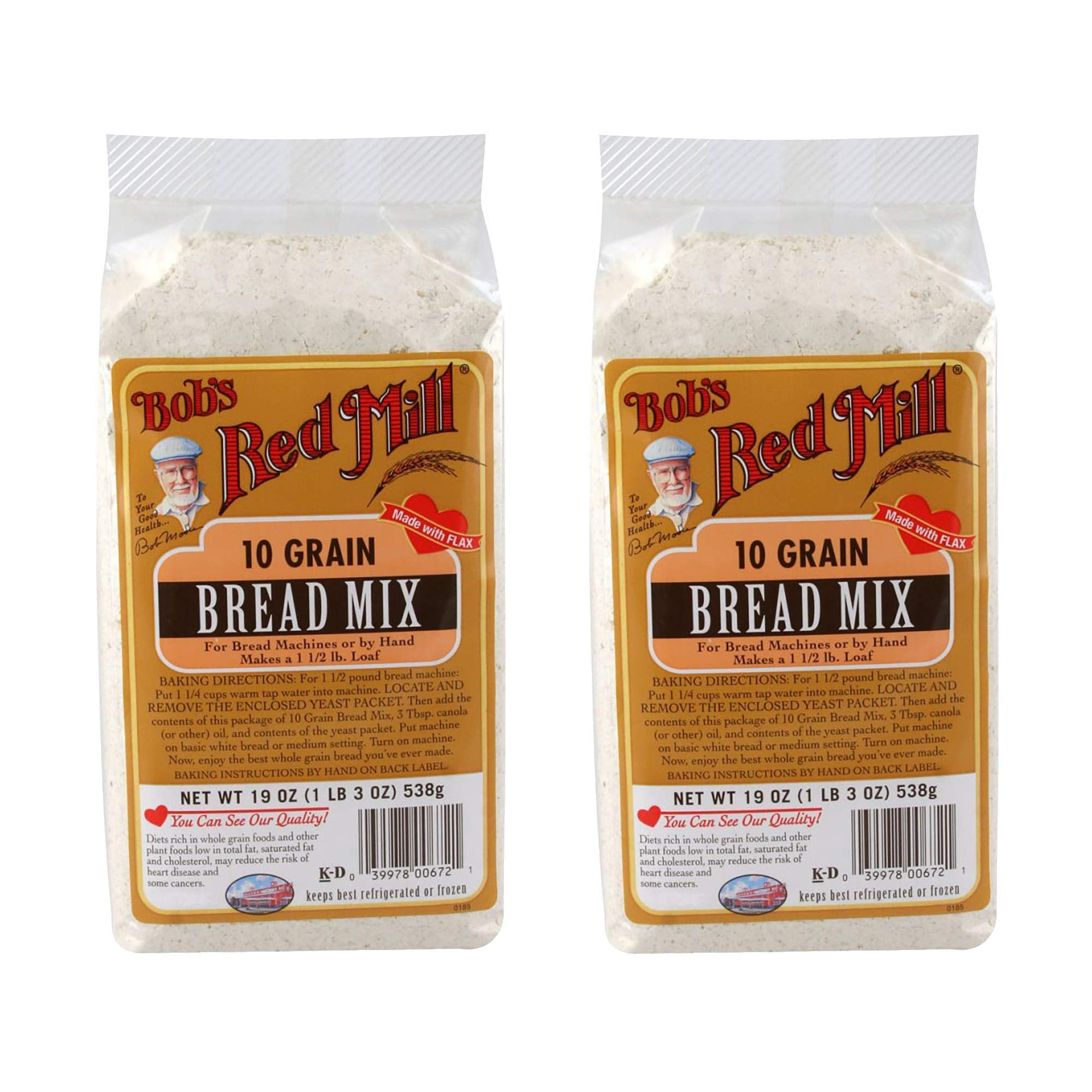 Bob's Red Mill Bread DEF29 Mix, 10 Grain With Yeast Packet, 19 Ounce ...