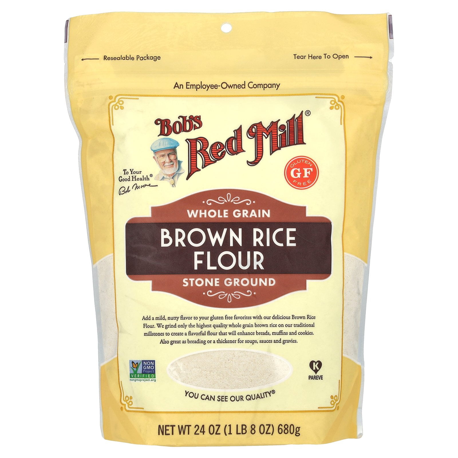 Bob's Red Mill Whole Grain Brown Rice Flour, 24 oz - Walmart.com