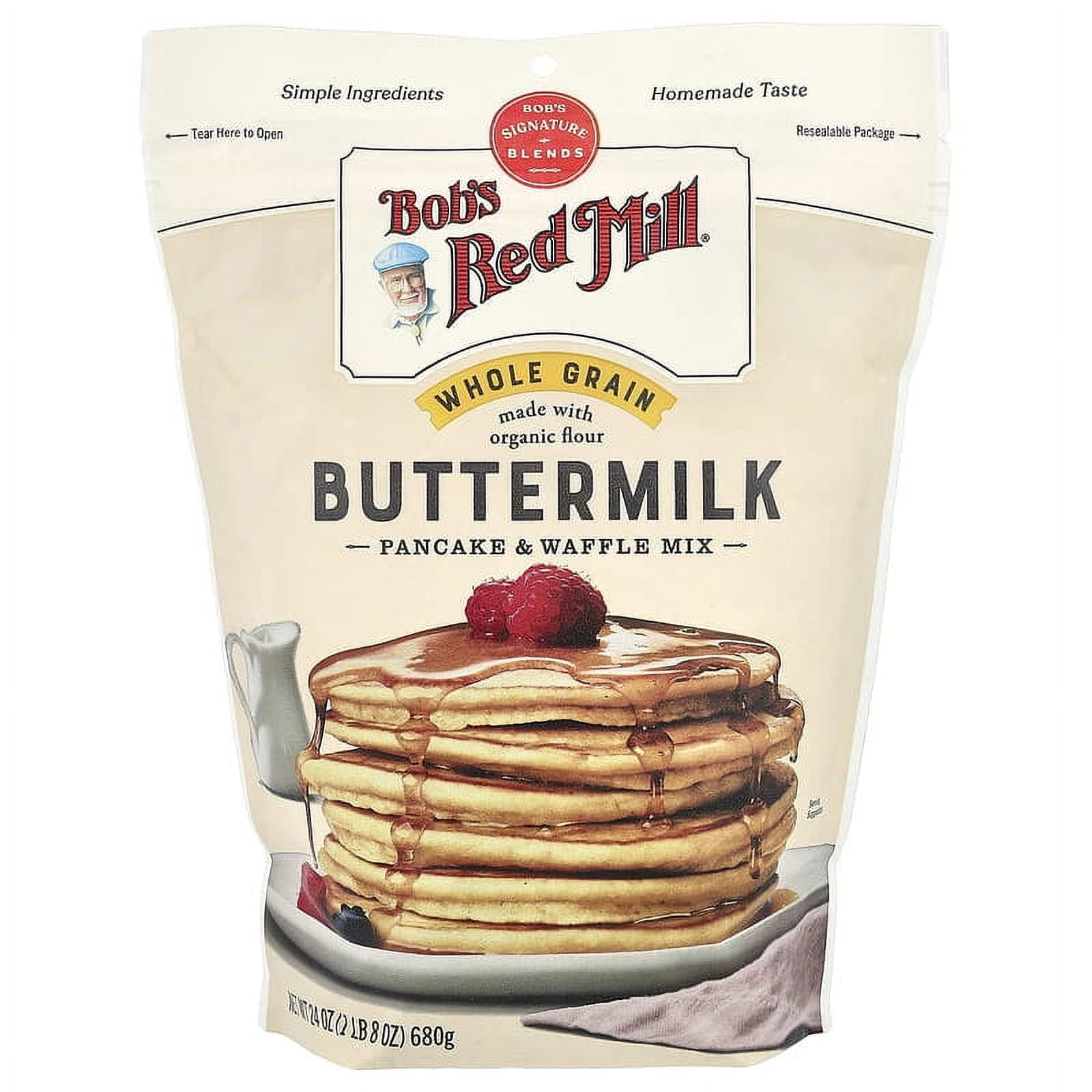 Bob's Red Mill, Buttermilk Pancake & Waffle Mix, Whole Grain, 24 oz ...