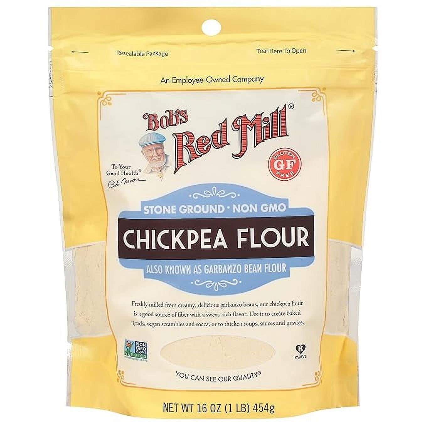 Bob's Red Mill Chickpea Flour, 16oz (Pack of 1) - Non GMO, Gluten Free ...