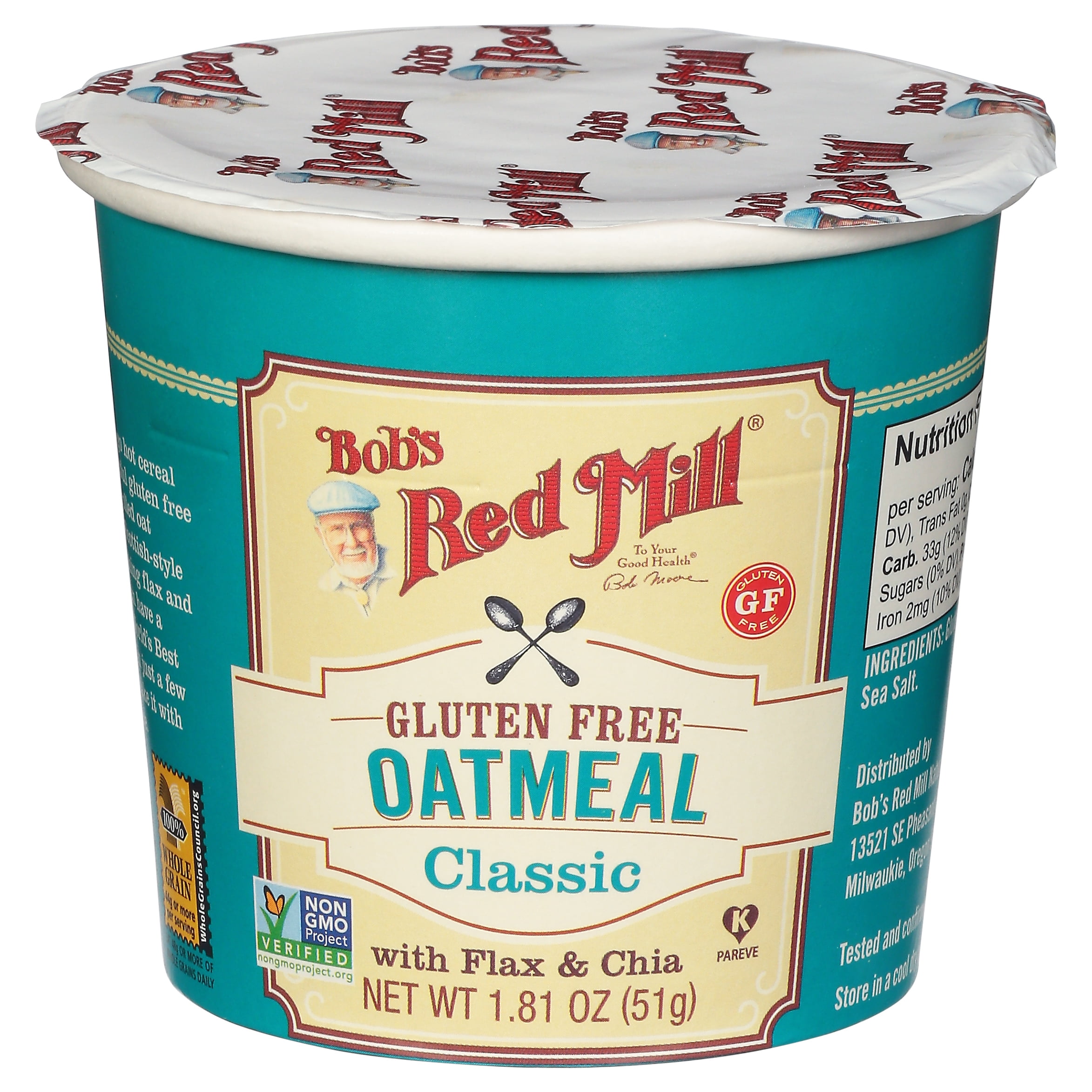 Bob's Red Mill Classic Oatmeal Cup 1.81 oz (Pack Of 24) - Walmart.com