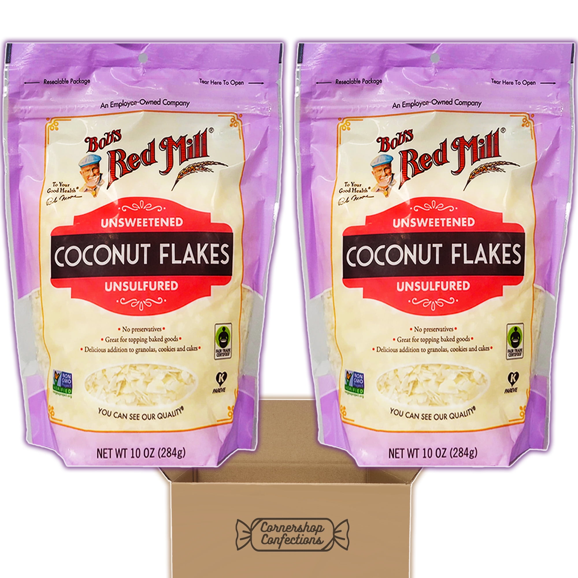 Bob's Red Mill Coconut Flakes Bundle Pack - 2, 10 oz Resealable Bags of Coconut Flakes ...