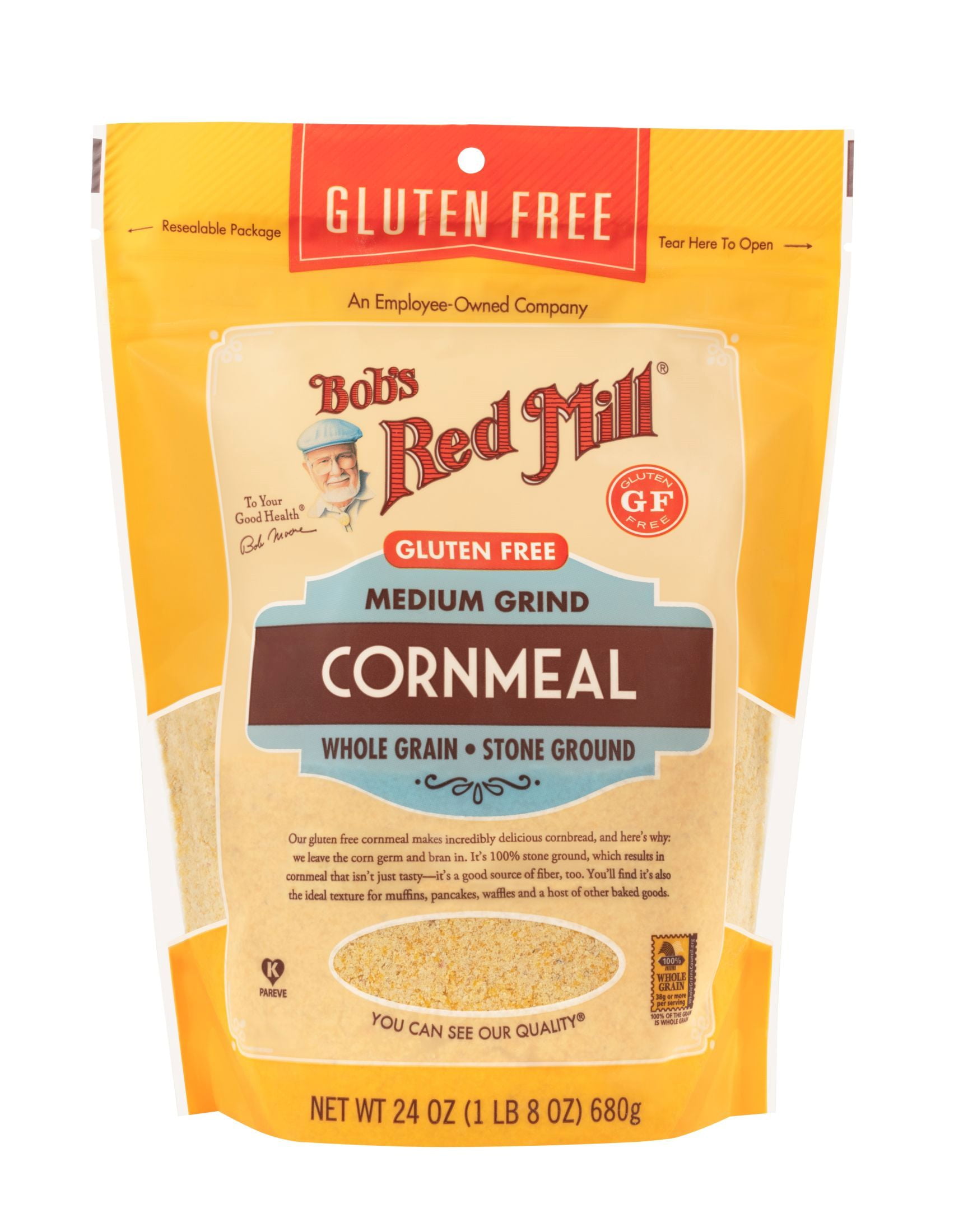 Bob's Red Mill Gluten Free Medium Grind Cornmeal, 100% Whole Grain ...