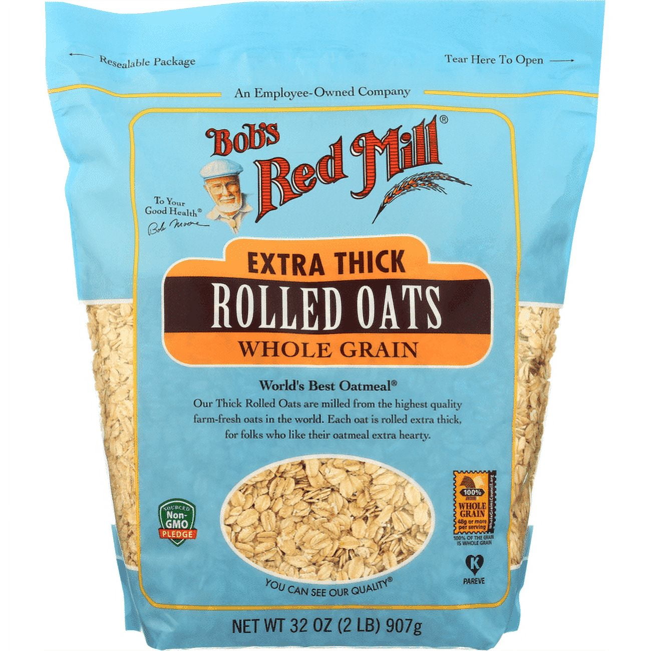 Bob's Red Mill Extra Thick Rolled Oats, 32 oz - High Quality, Non-GMO ...