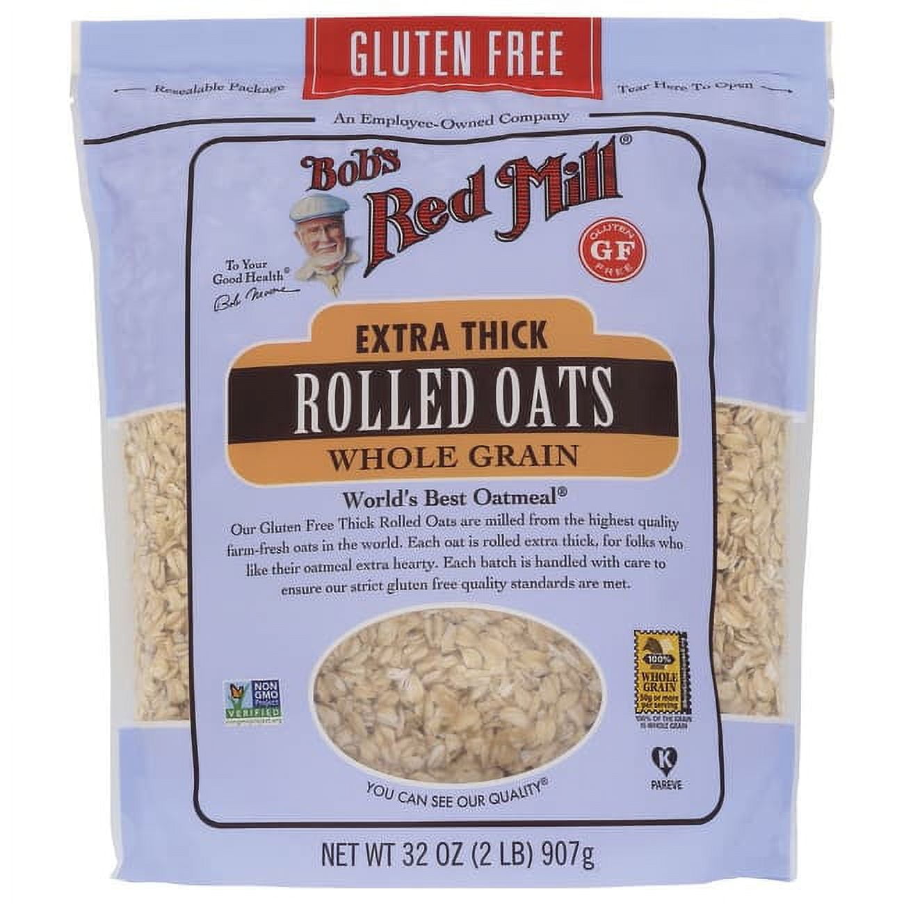 Bob's Red Mill Gluten-Free Extra Thick Rolled Oats, Pedigreed Pure Seed ...