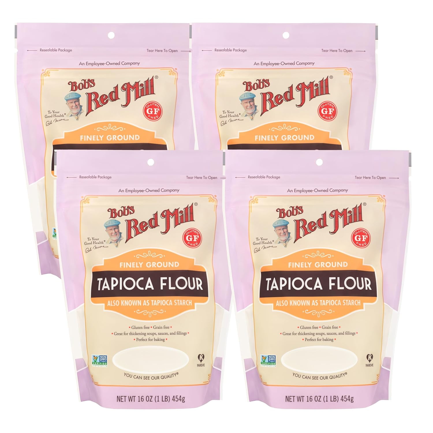 Bob's Red Mill Finely Ground Tapioca Flour, 16-ounce (Pack of 4 ...
