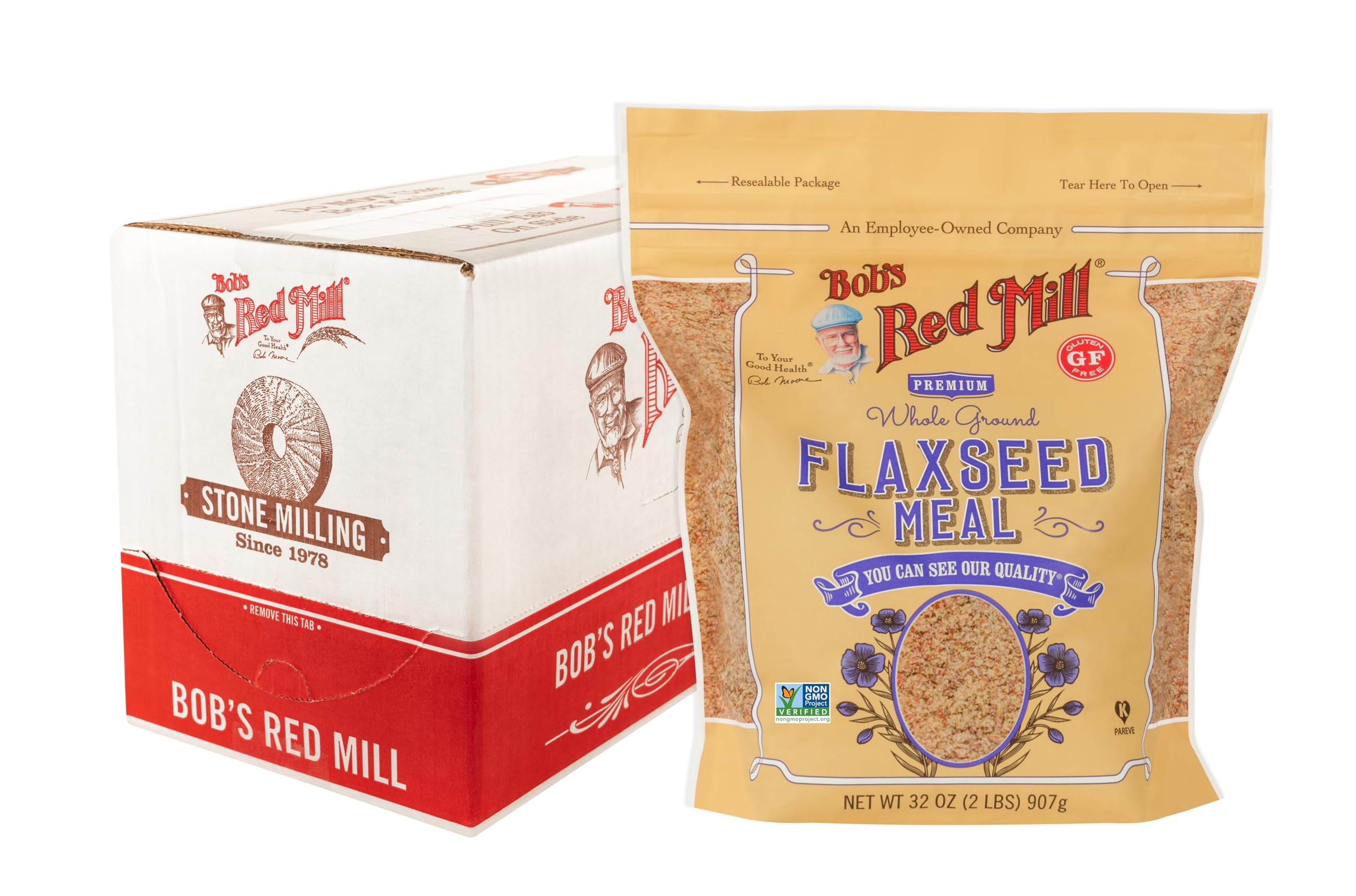 Bob's Red Mill Flaxseed BCF26 Meal, 32oz (Pack of 4) - Non GMO, Vegan ...