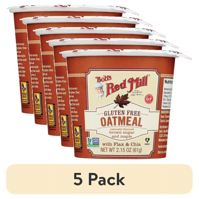(5 pack) Bob's Red Mill Gluten Free Brown Sugar and Maple Oatmeal Cup ...