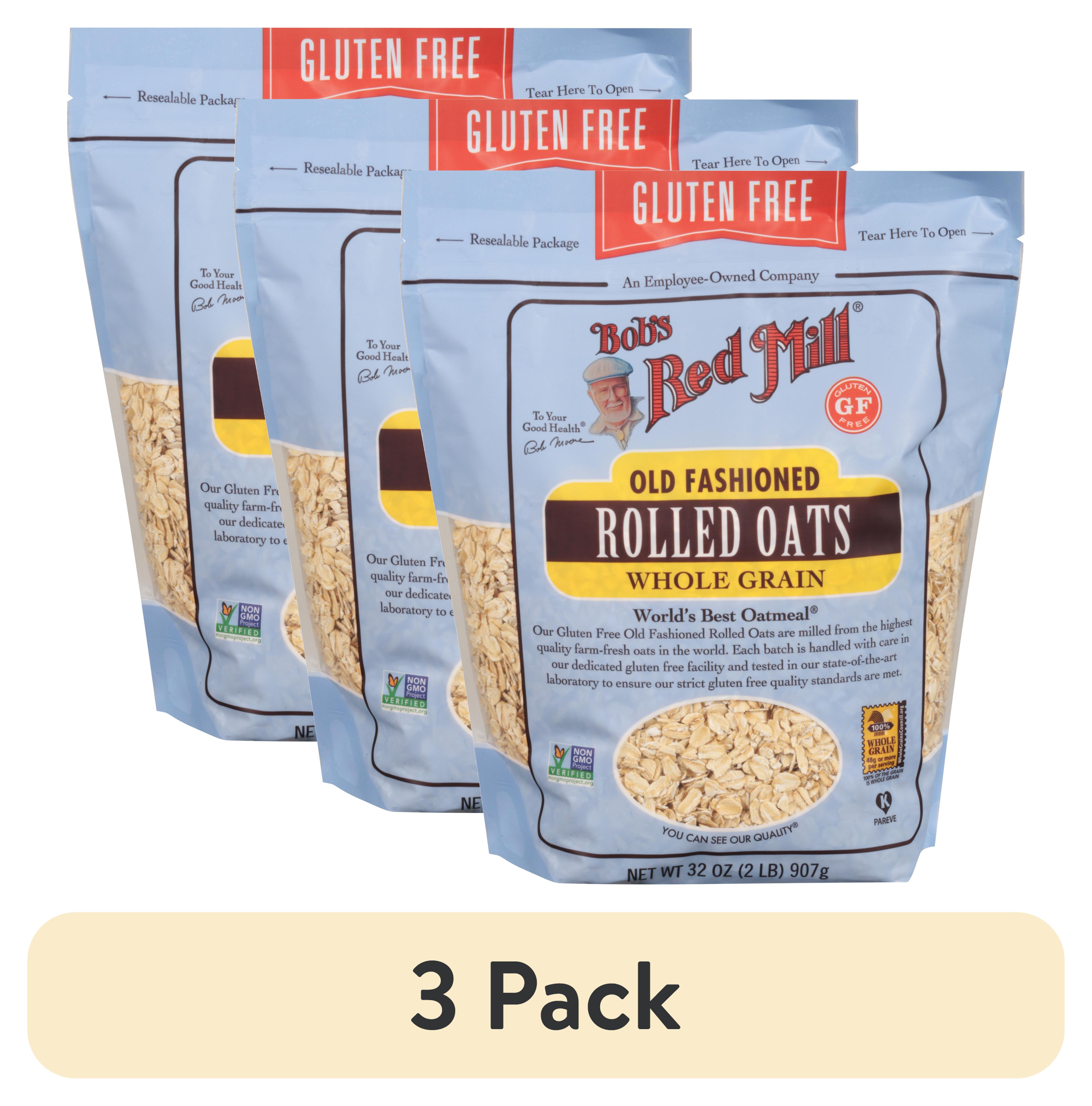 (3 pack) Bob's Red Mill Gluten Free Non-GMO Old Fashioned Rolled Oats ...