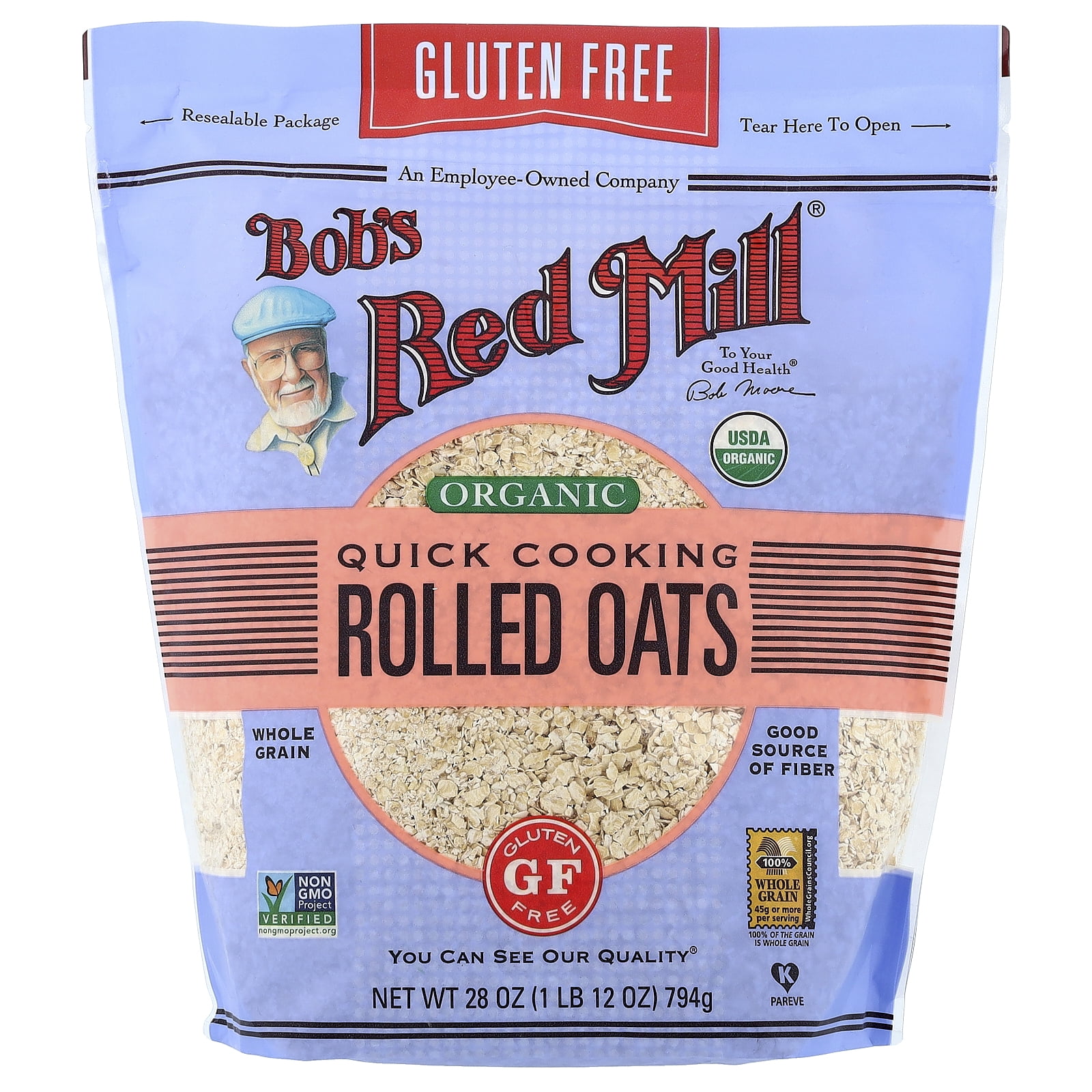 Bob's Red Mill Gluten Free Organic Oats, 28 Ounce, Quick Cooking ...