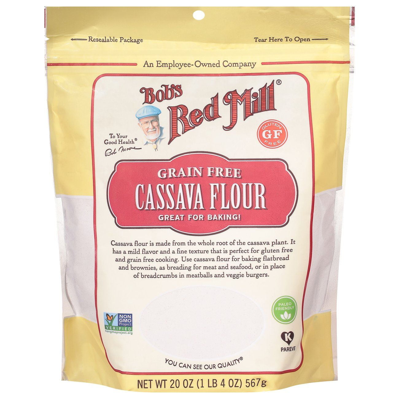 Bob's Red Mill Grain-Free Cassava Flour - 20 oz Package May Vary ...