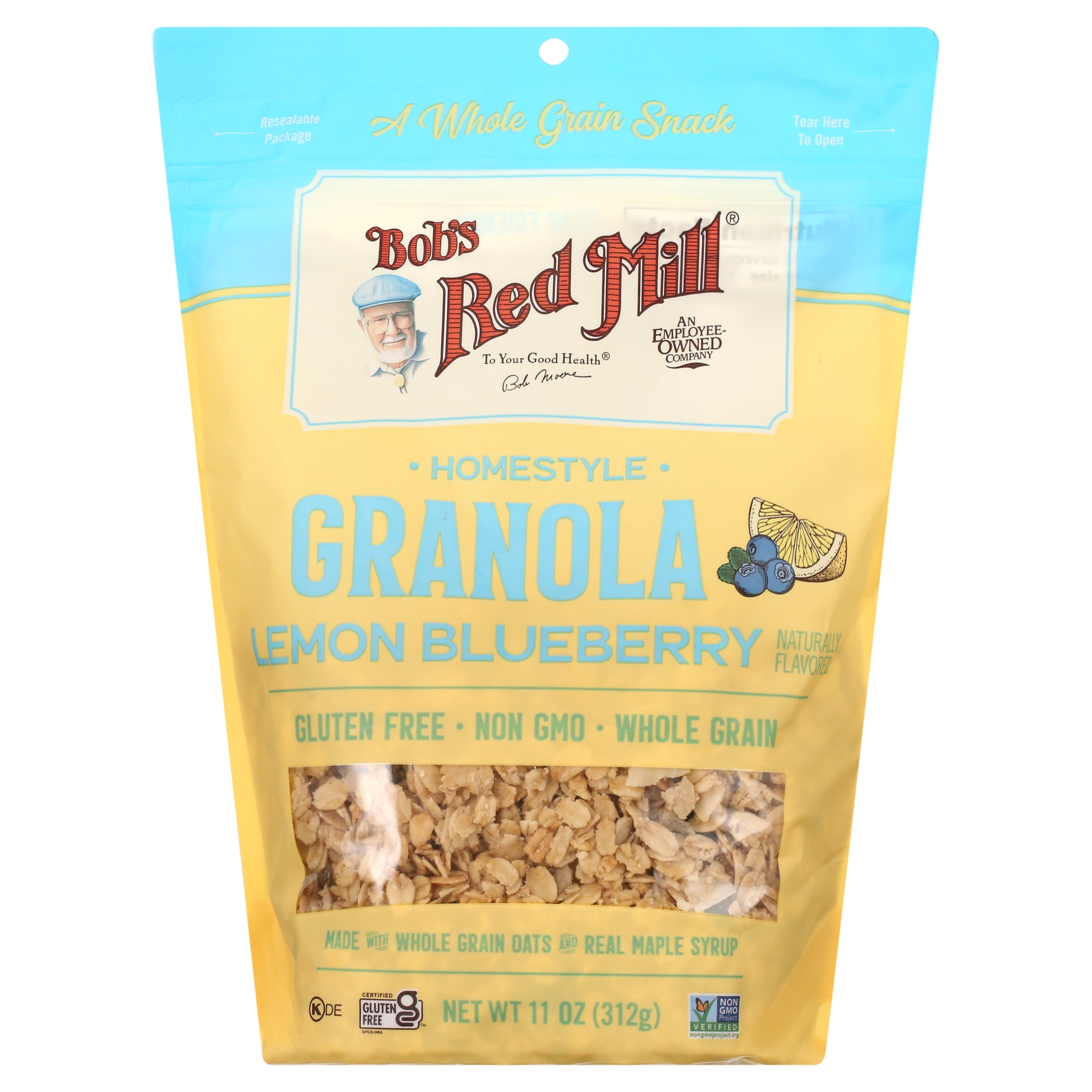 Bob's Red Mill Lemon Blueberry Granola 11 oz Bag Whole Grain Oats ...