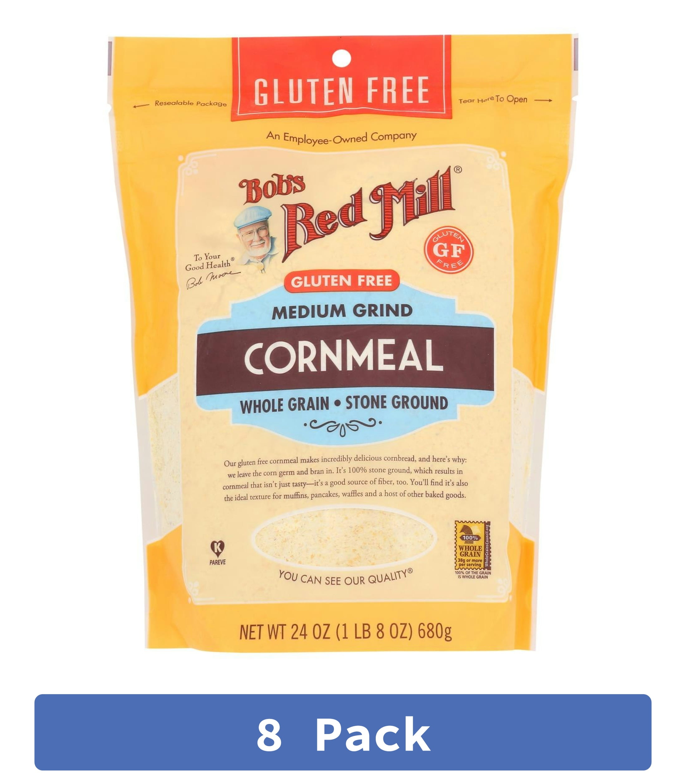 Bob's Red Mill Medium Ground Cornmeal 24 oz (Pack Of 8) - Walmart.com