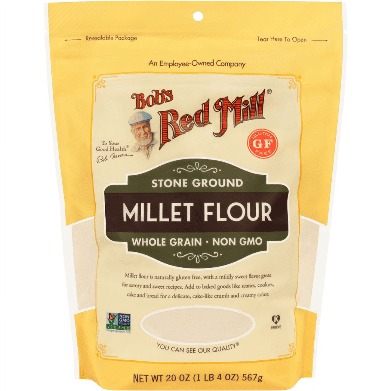Bob's Red Mill Gluten-Free Millet Flour, Whole Grain, 20 oz - Walmart.com