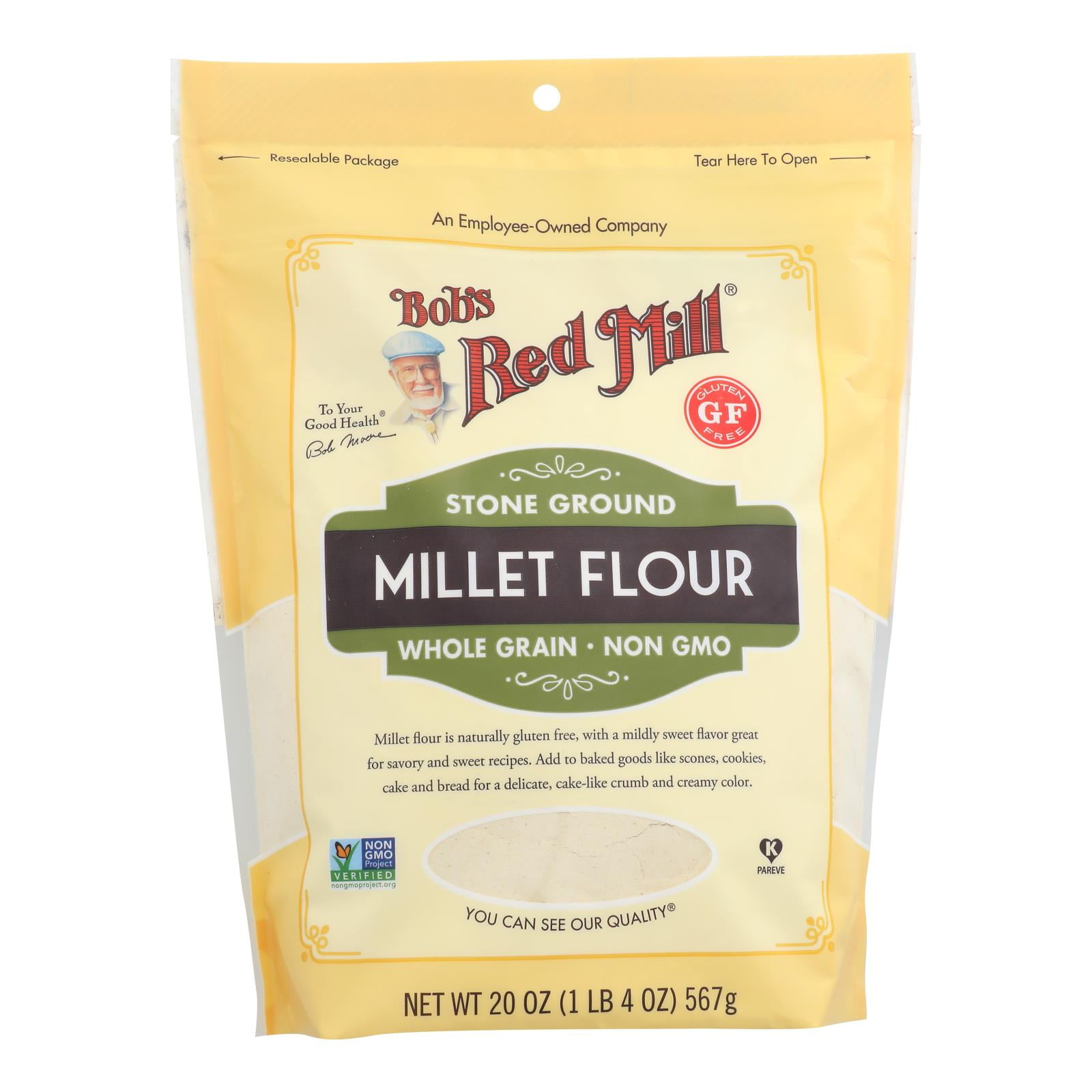 Bob's Red Mill - Millet Flour Gluten Free - Case of 4 - 20 OZ - Walmart.com