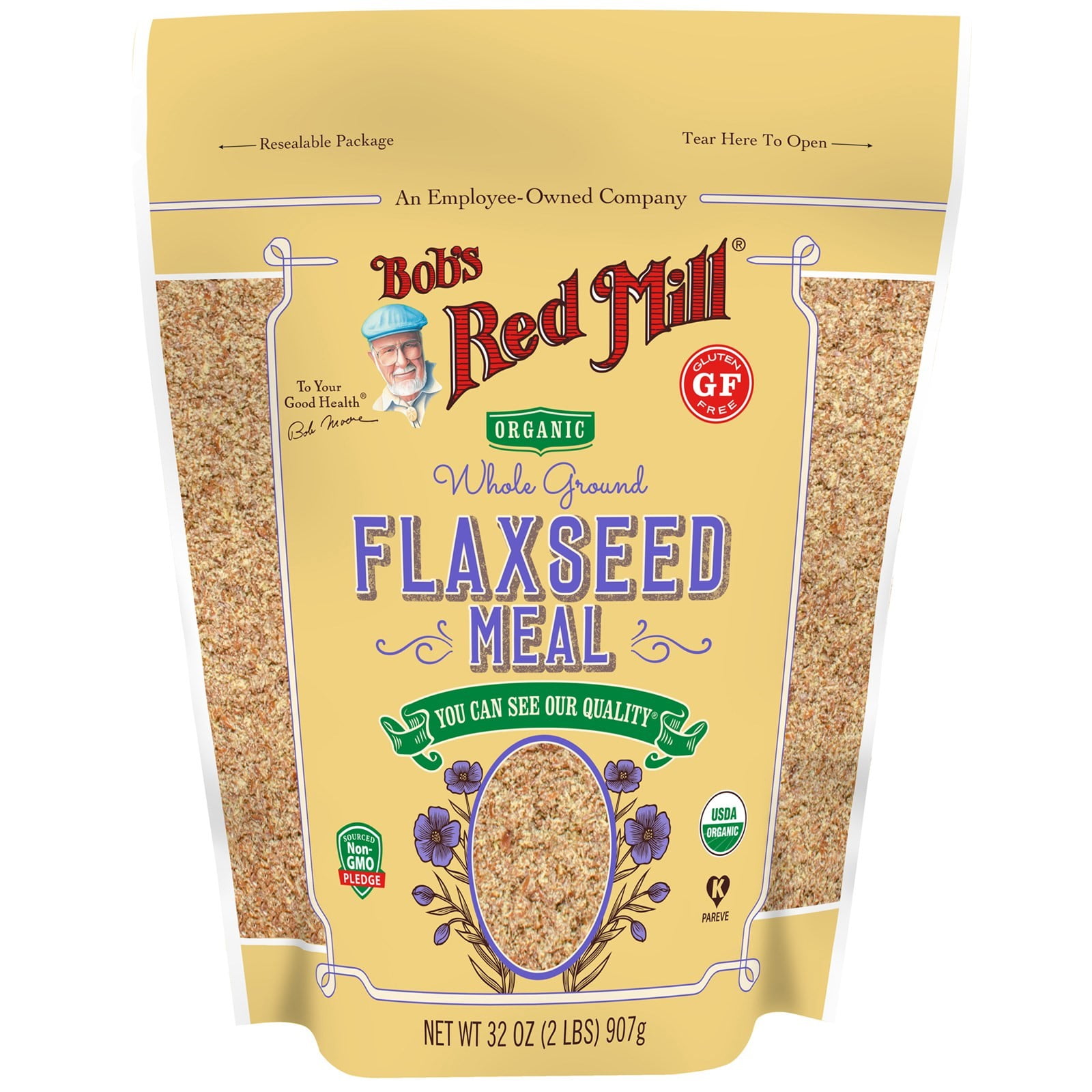 Bob's Red Mill, Organic Brown Flaxseed Meal Whole Ground , 32 oz (Pack ...