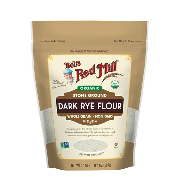 Bob's Red Mill Dark Rye Flour, 20 oz, Pack of 4, Hearty Baking Flour ...