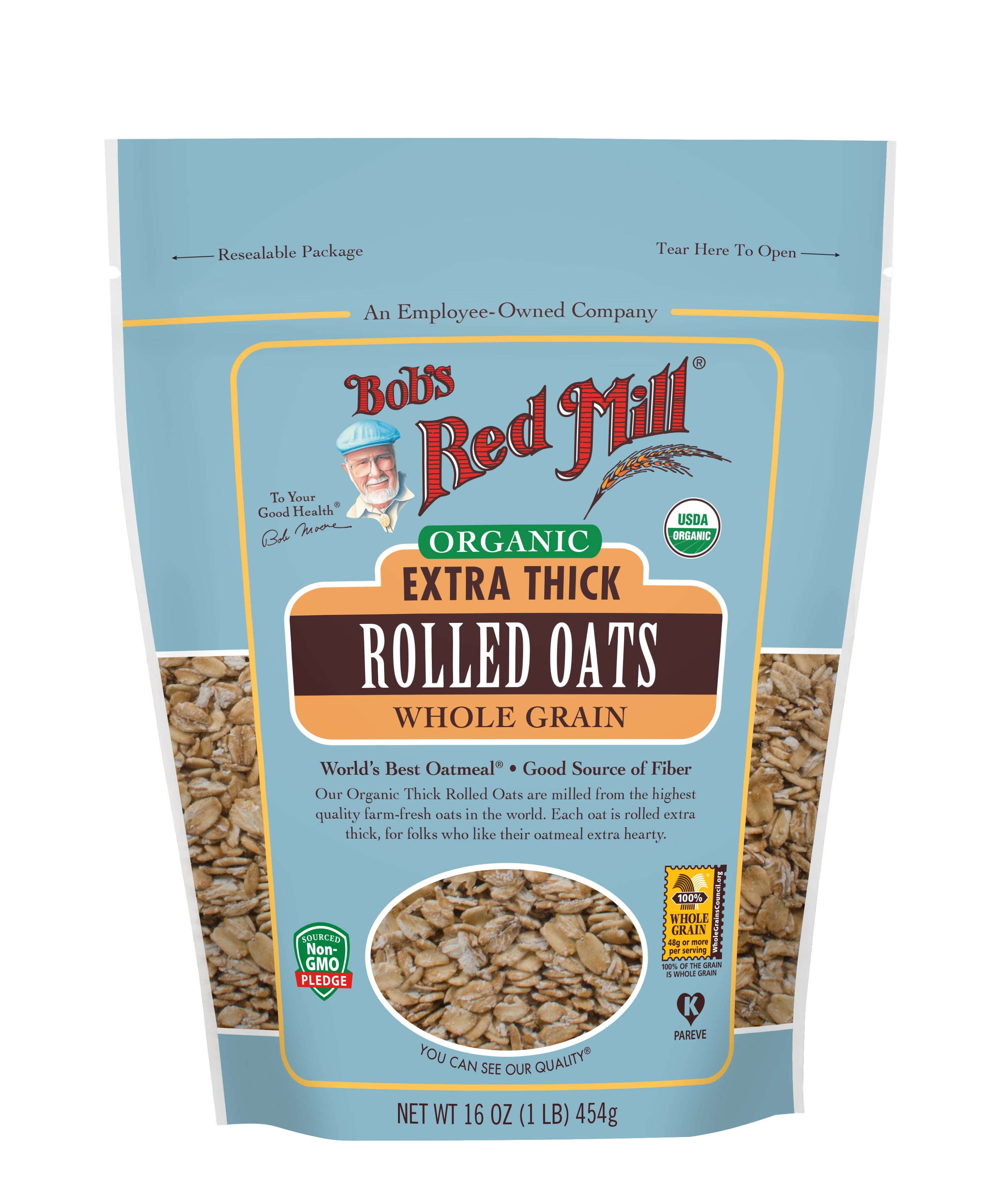 Bob's Red Mill Organic Extra Thick Rolled Oats, 16 Oz - Walmart.com
