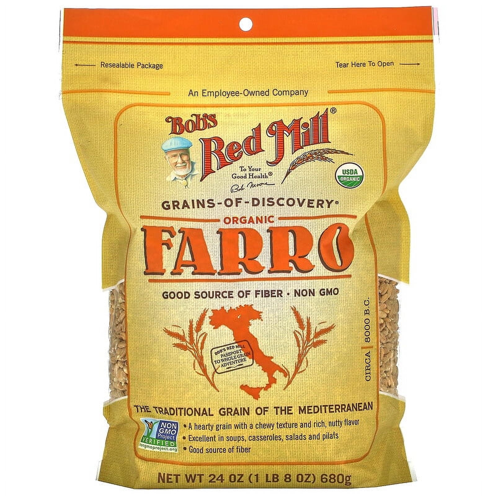 Bob's Red Mill Farro, 24 oz, Nutty Flavor, Chewy Texture, Ready in 30 ...