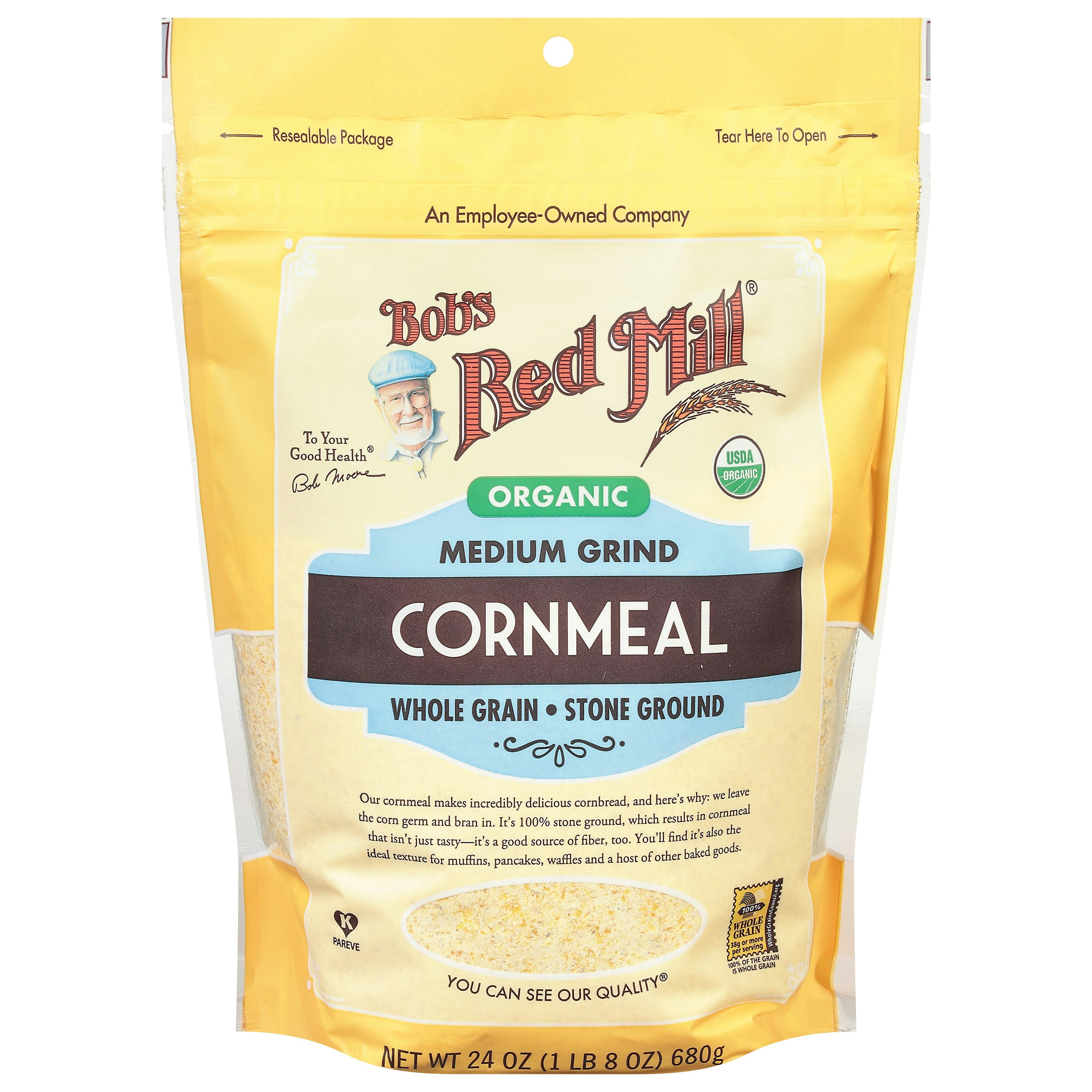 Bob's Red Mill Organic Medium Grind Cornmeal 24 oz (Pack of 8 ...