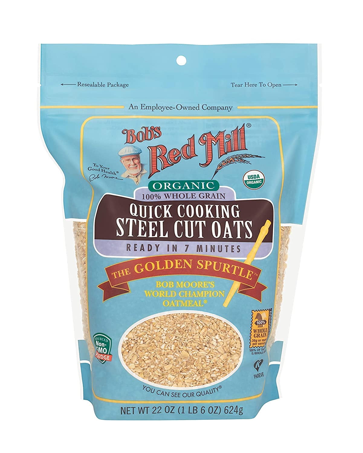 Bob's Red Mill Organic Quick Cook Steel Cut Oats (22 Ounce, Pack of 1 ...