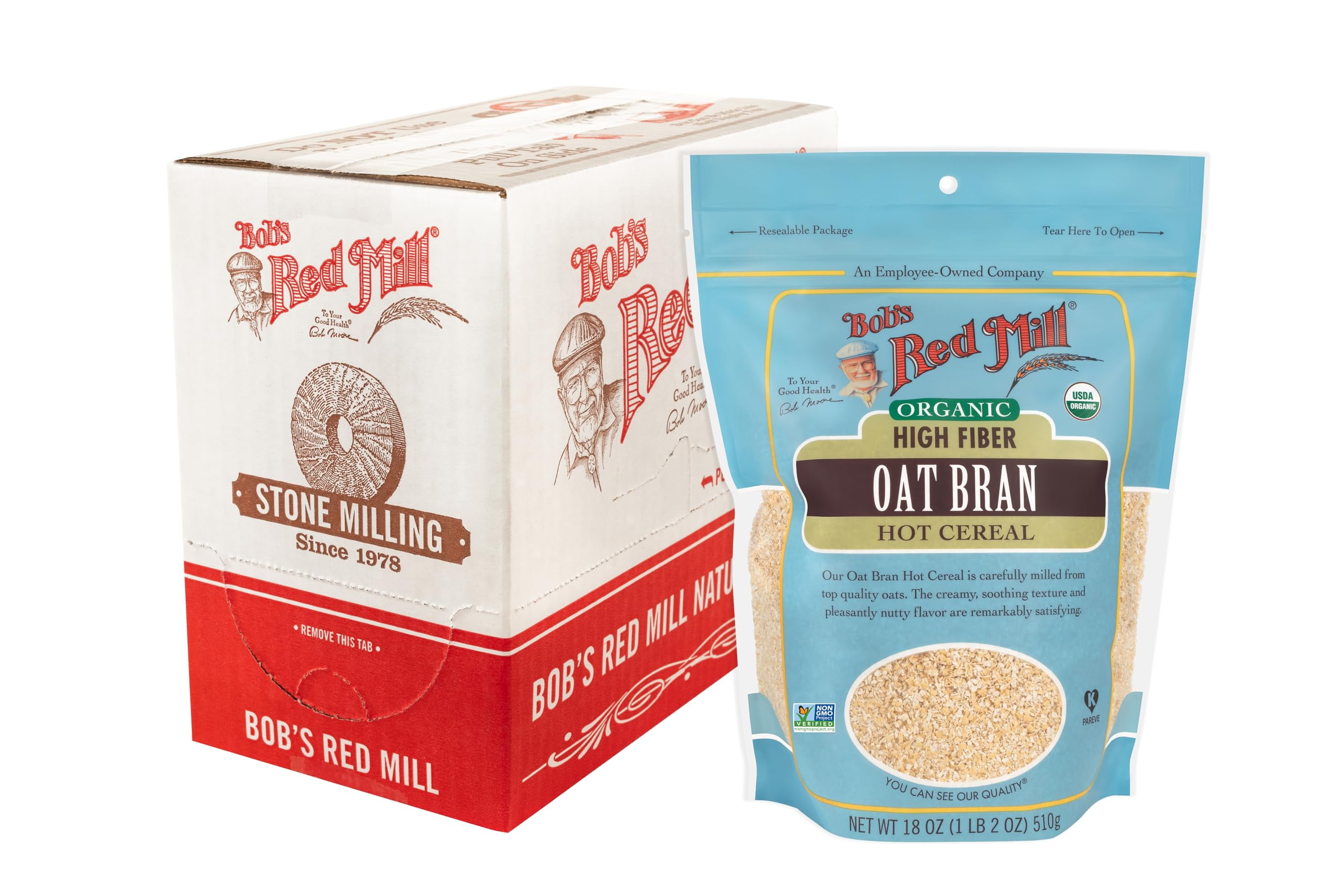 Bob's Red Mill Organic RRF12 Oat Bran, 18oz (Pack of 4) - Non GMO ...