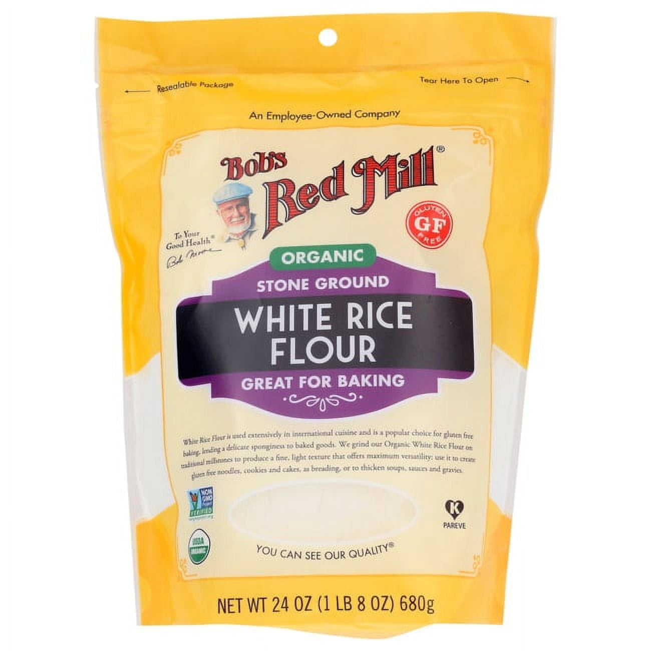 Bob's Red Mill Organic White Rice Flour, 24 oz - Walmart.com