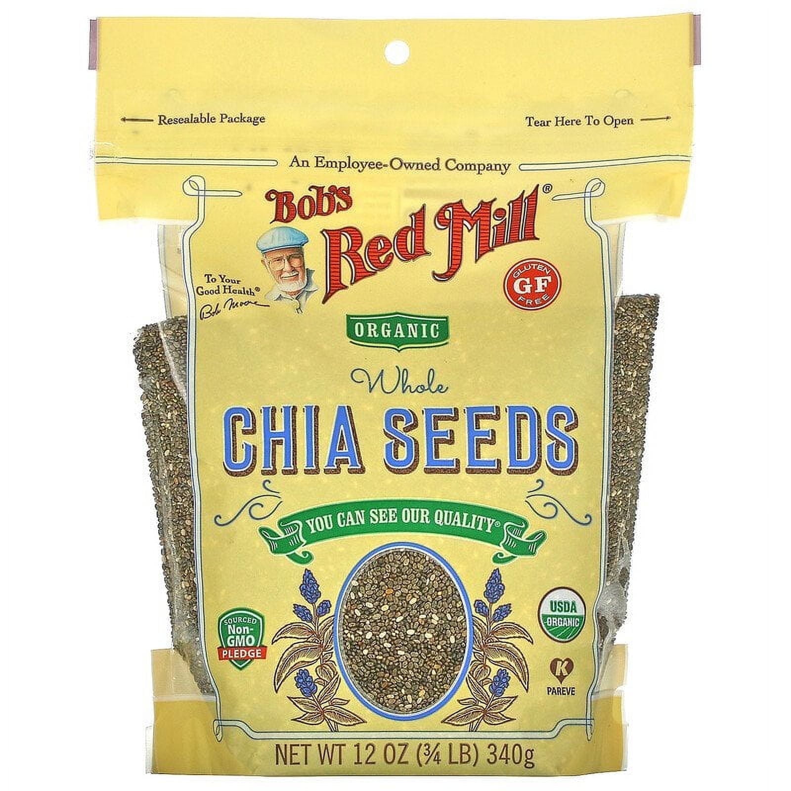 Bob's Red Mill, Organic Whole Chia Seeds, 12 oz, Gluten Free - Walmart.com