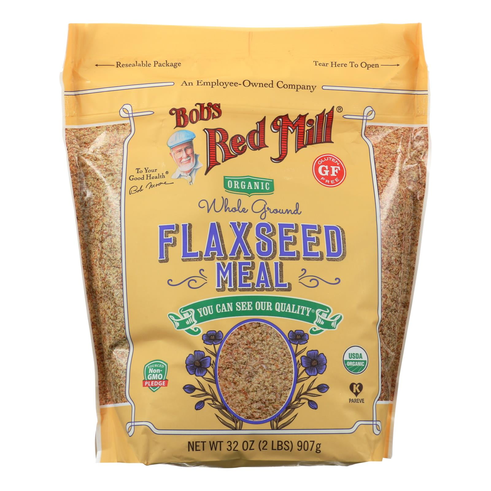 Bob's Red Mill, Organic Whole Ground Flaxseed Meal, 32 oz (Pack of 1 ...