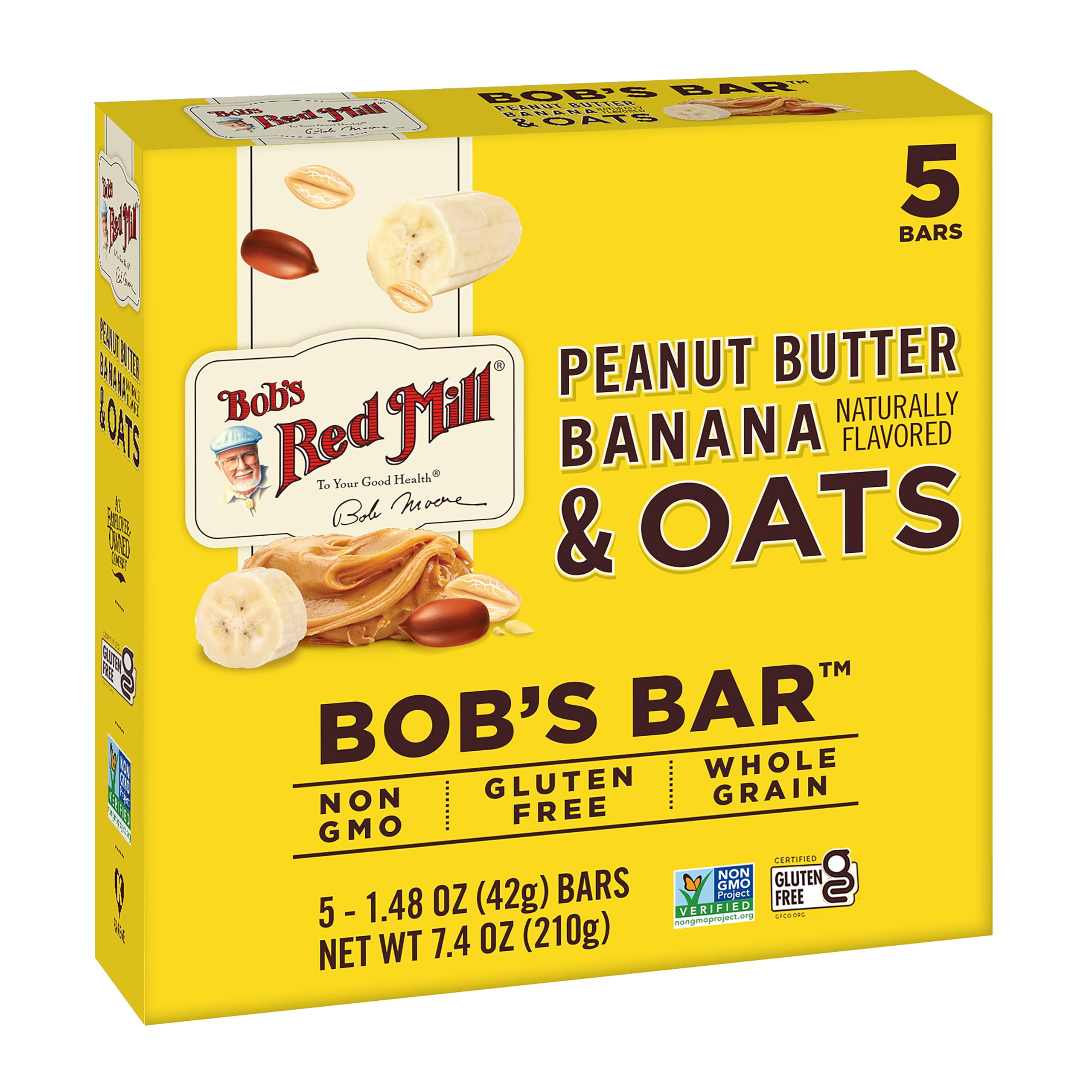 Bob's Red Mill Peanut OIF8 Butter Banana & Oats Snack Bar - 5 Bars ...