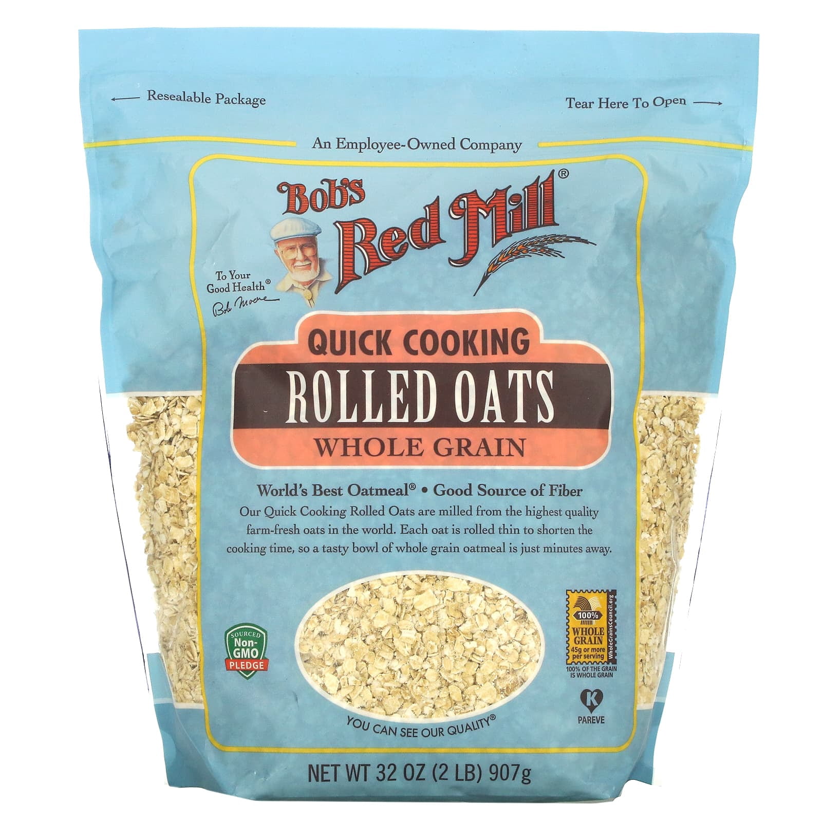 Bob's Red Mill, Quick Cooking Rolled Oats, 32 oz (907 g) Pack of 4 ...