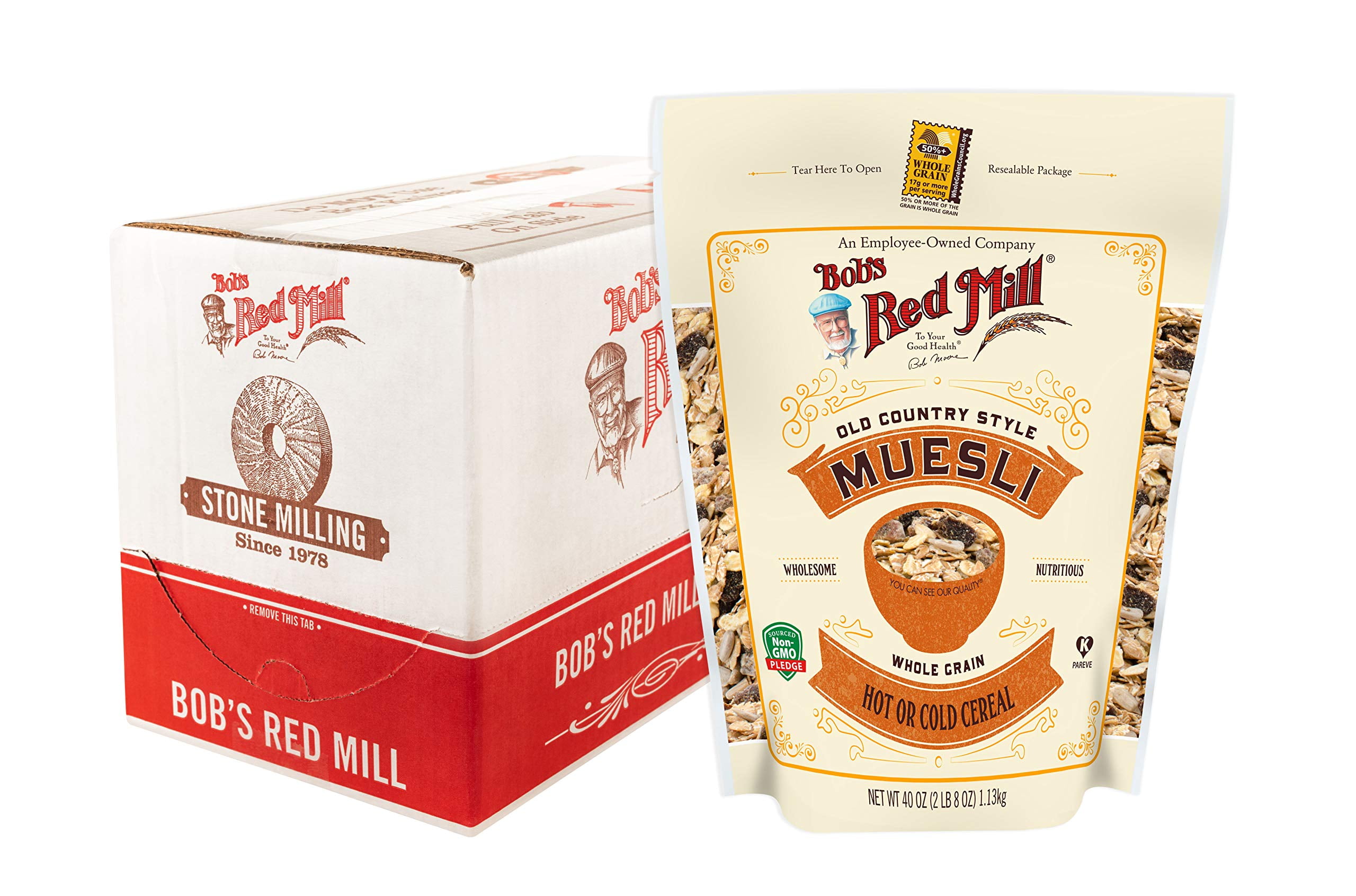 Bob's Red Mill Resealable RRF12 Old Country Style Muesli Cereal, 40 Ounce (Pack of 4) - Walmart.com