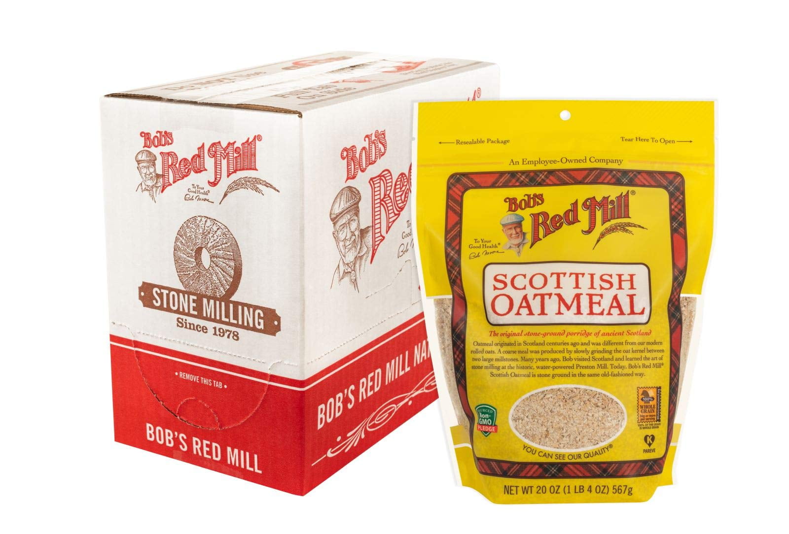 Bob's Red Mill Scottish Oatmeal, 20-ounce (Pack of 4) RED24 - Walmart.com