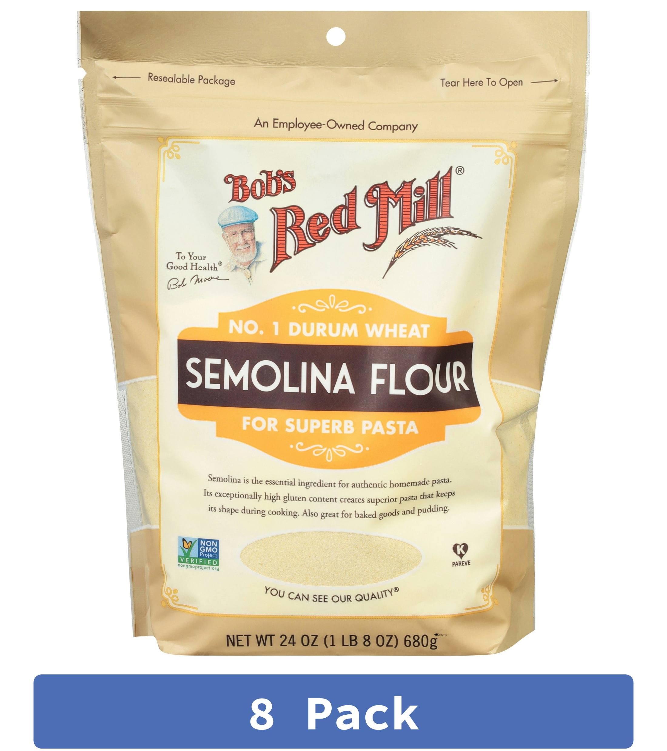 Bob's Red Mill Semolina Flour 24 oz (Pack of 8) - Walmart.com