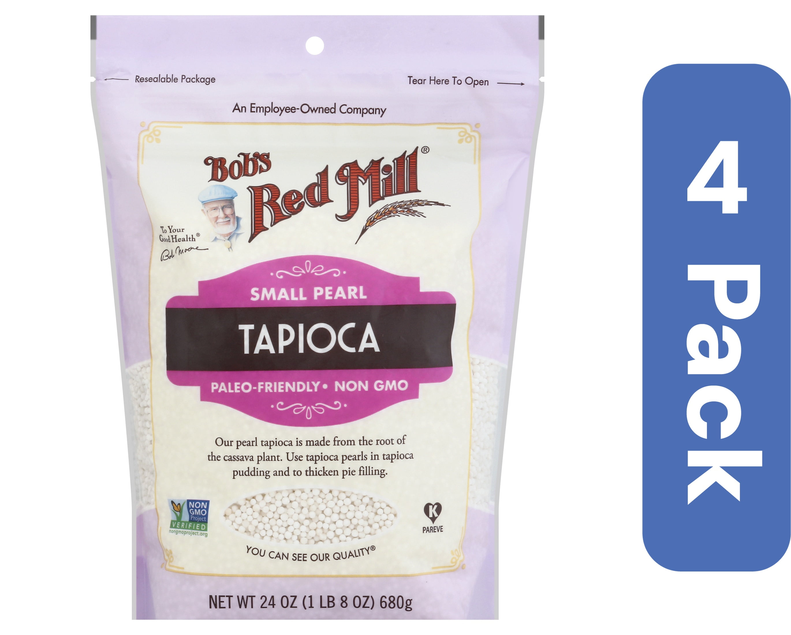 Bob's Red Mill Small Pearl Tapioca 24 oz (Pack of 4) - Walmart.com