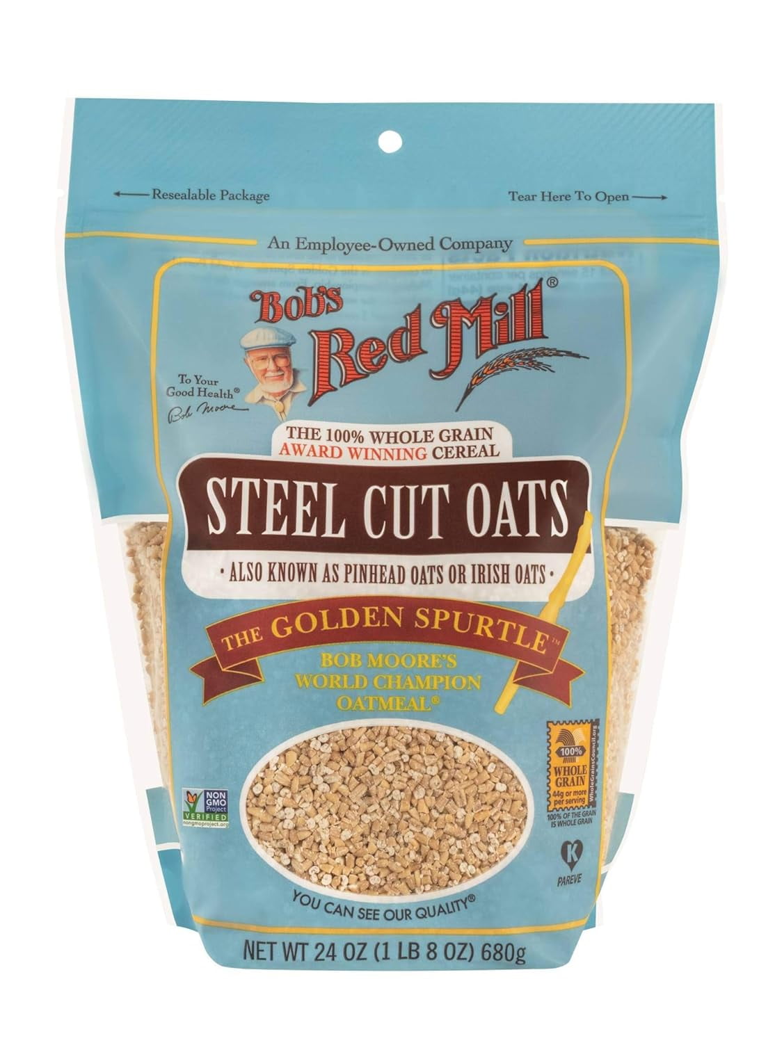 Bob's Red Mill Steel Cut Oats, 24oz (Pack of 1) - Non GMO, Whole Grain ...