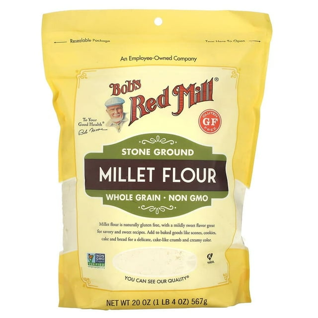 Bob's Red Mill, Stone Ground Millet Flour, Whole Grain, 20 oz (567 g) Pack of 2 - Walmart.com