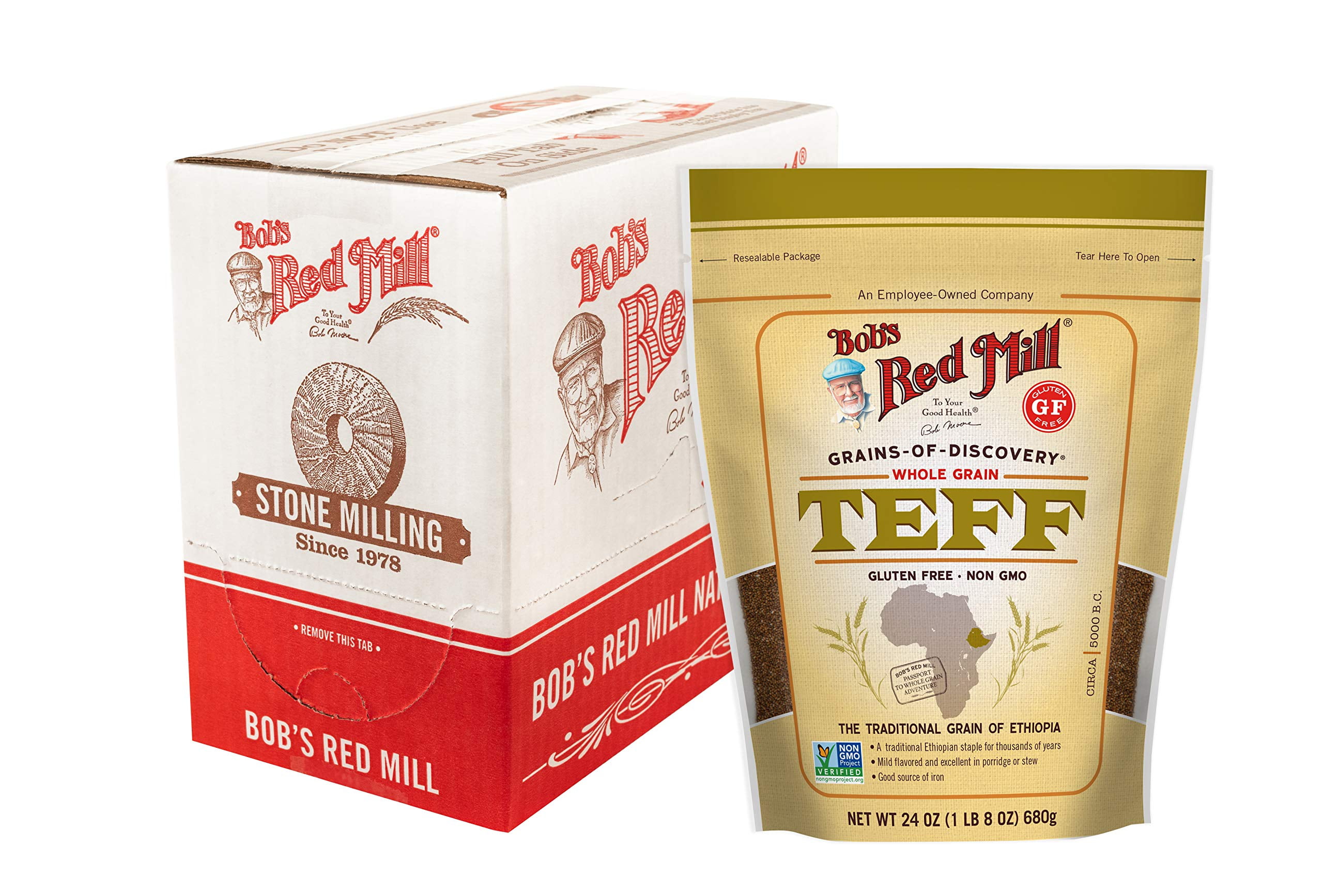 Bob's Red Mill Whole DEF29 Grain Teff, 24oz (Pack of 4) - Non GMO ...