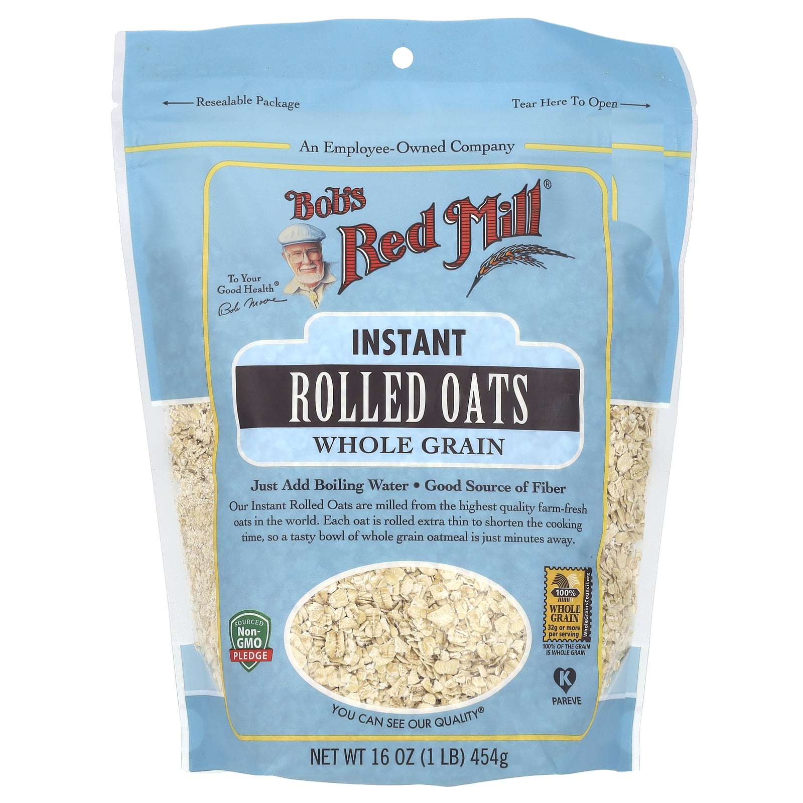 Bob's Red Mill Whole Grain Instant Rolled Oats Bag, 16 oz Creamy ...