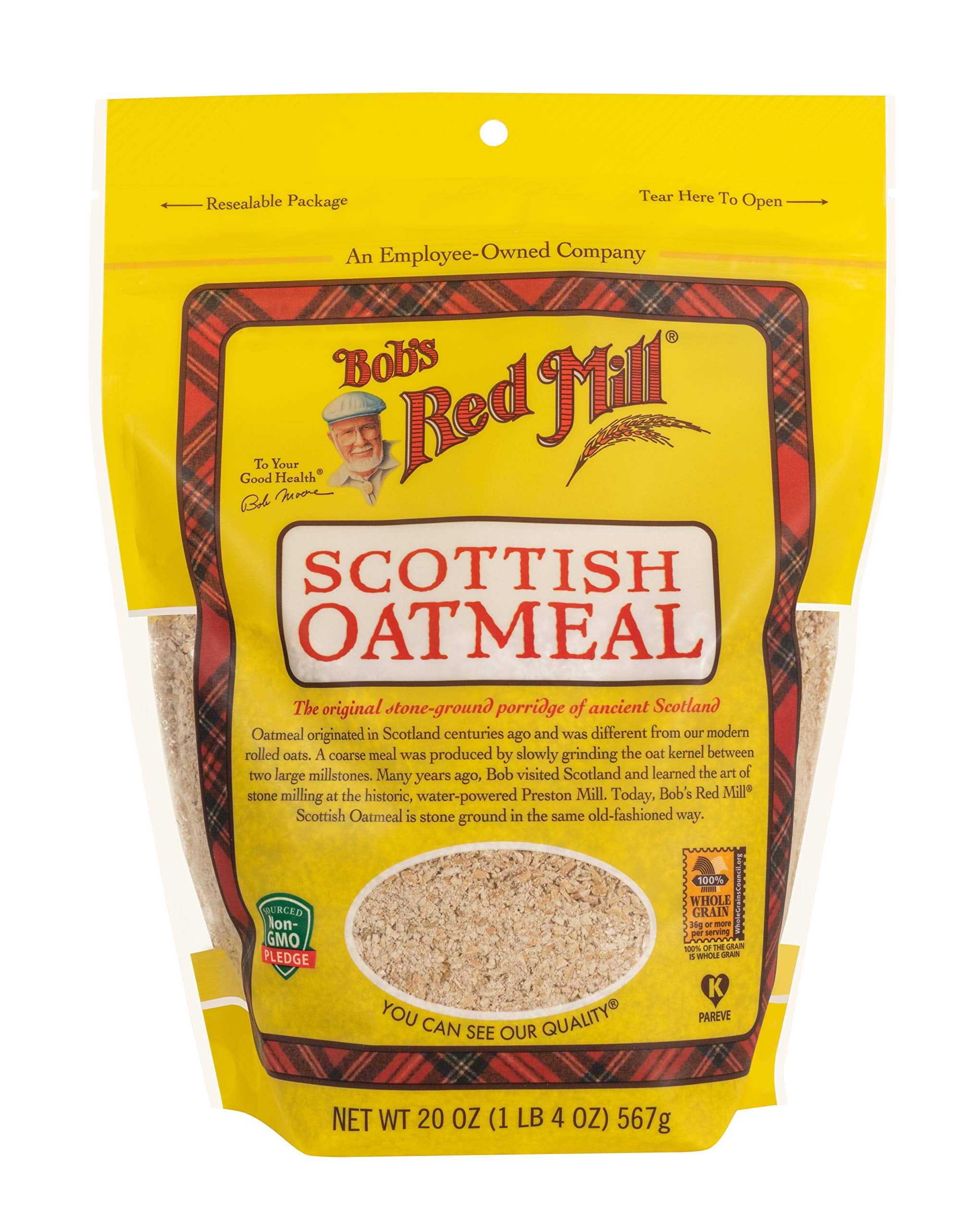 Bob's Red Mill Whole Grain Scottish Oatmeal 20 oz Pack of 2 - Walmart.com