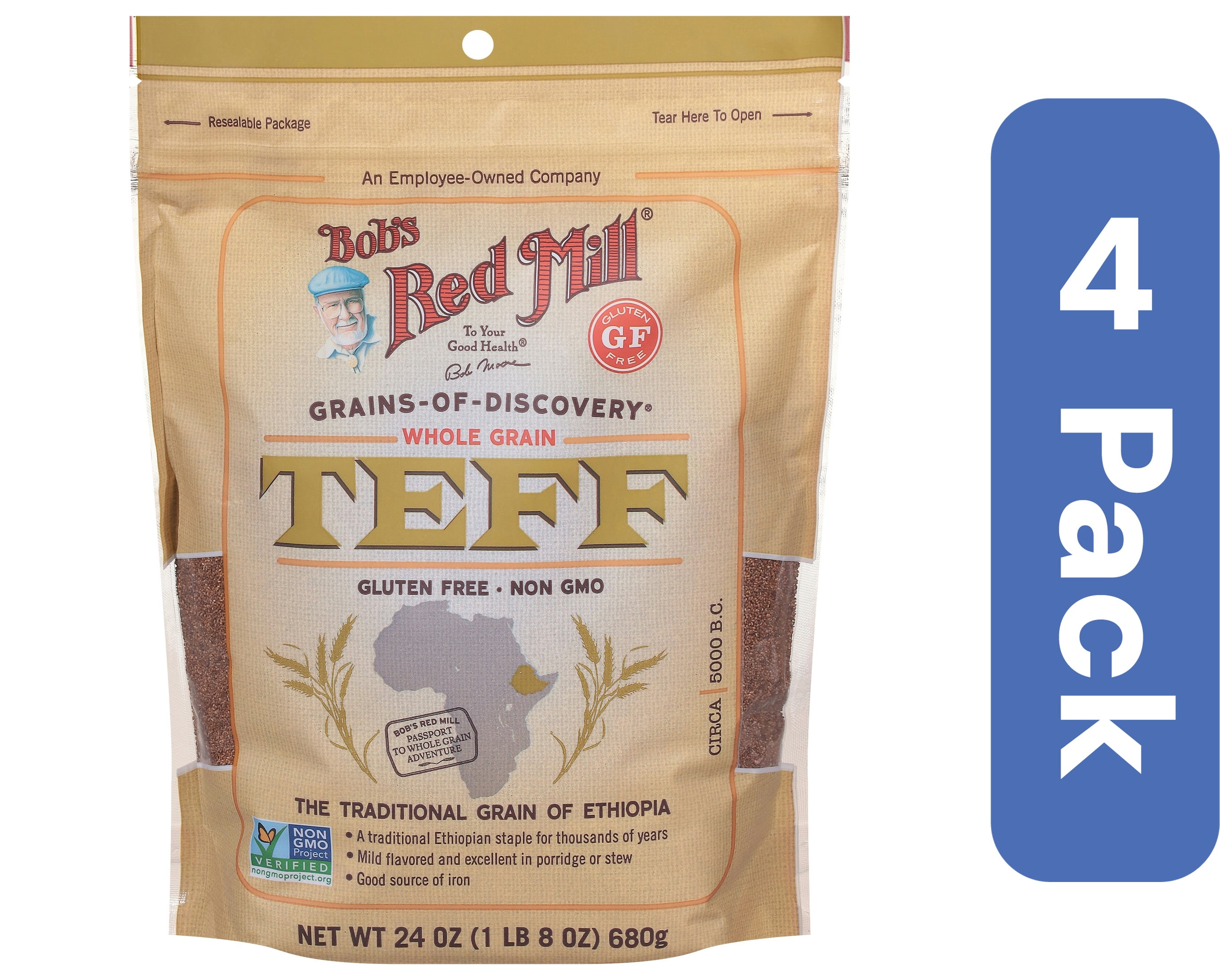 Bob's Red Mill Whole Grain Teff 24 oz (Pack Of 4) - Walmart.com