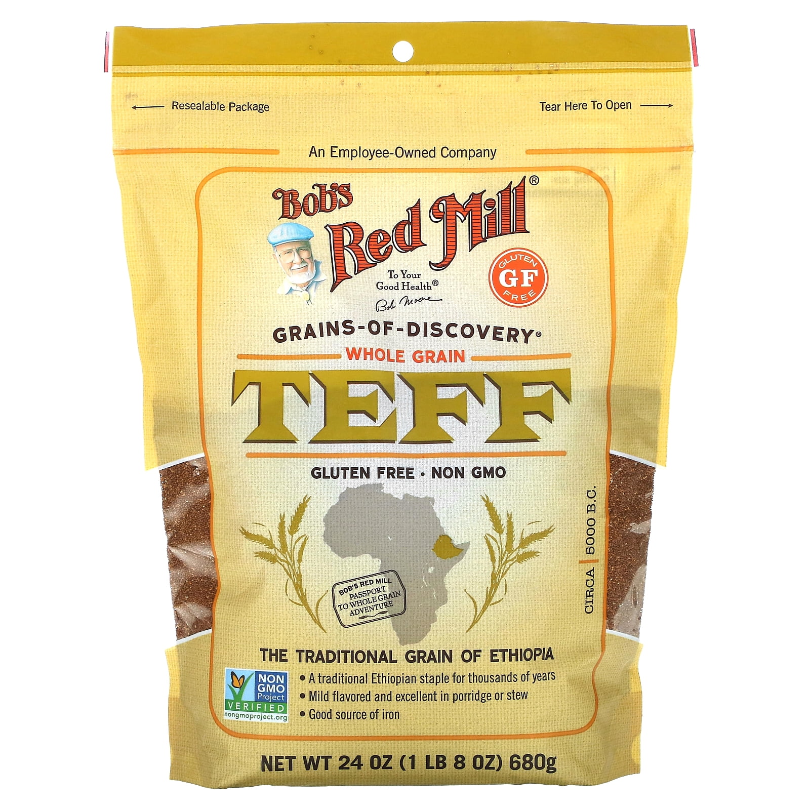 Bob's Red Mill Whole Grain Teff, 24 oz, High in Fiber, Protein, and ...
