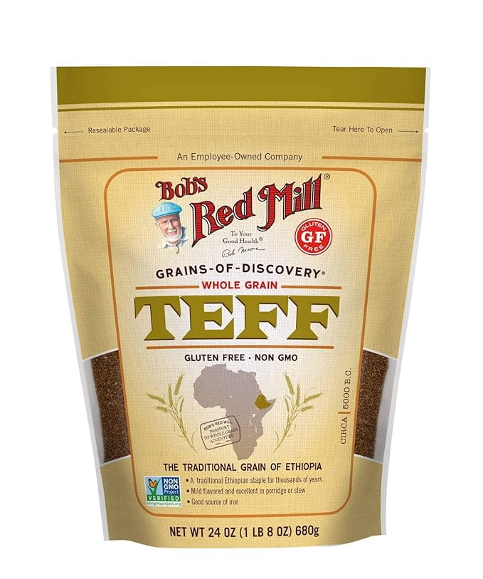Bob's Red Mill Whole Grain Teff, 24oz (Pack of 1) - Non GMO, Whole ...