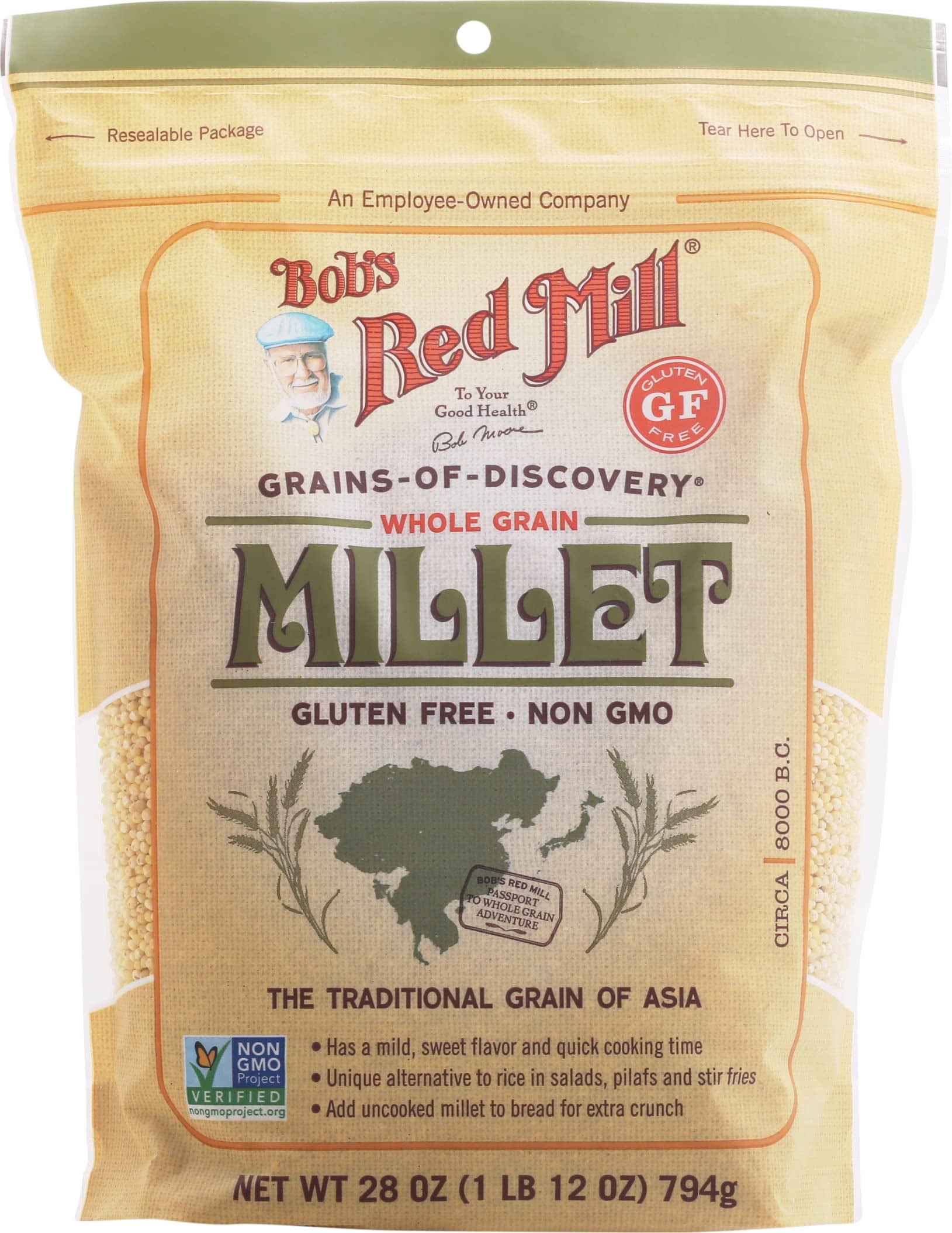 Bob's Red Mill Whole RRF12 Grain Millet, 28oz (Pack of 1) - Whole Grain ...