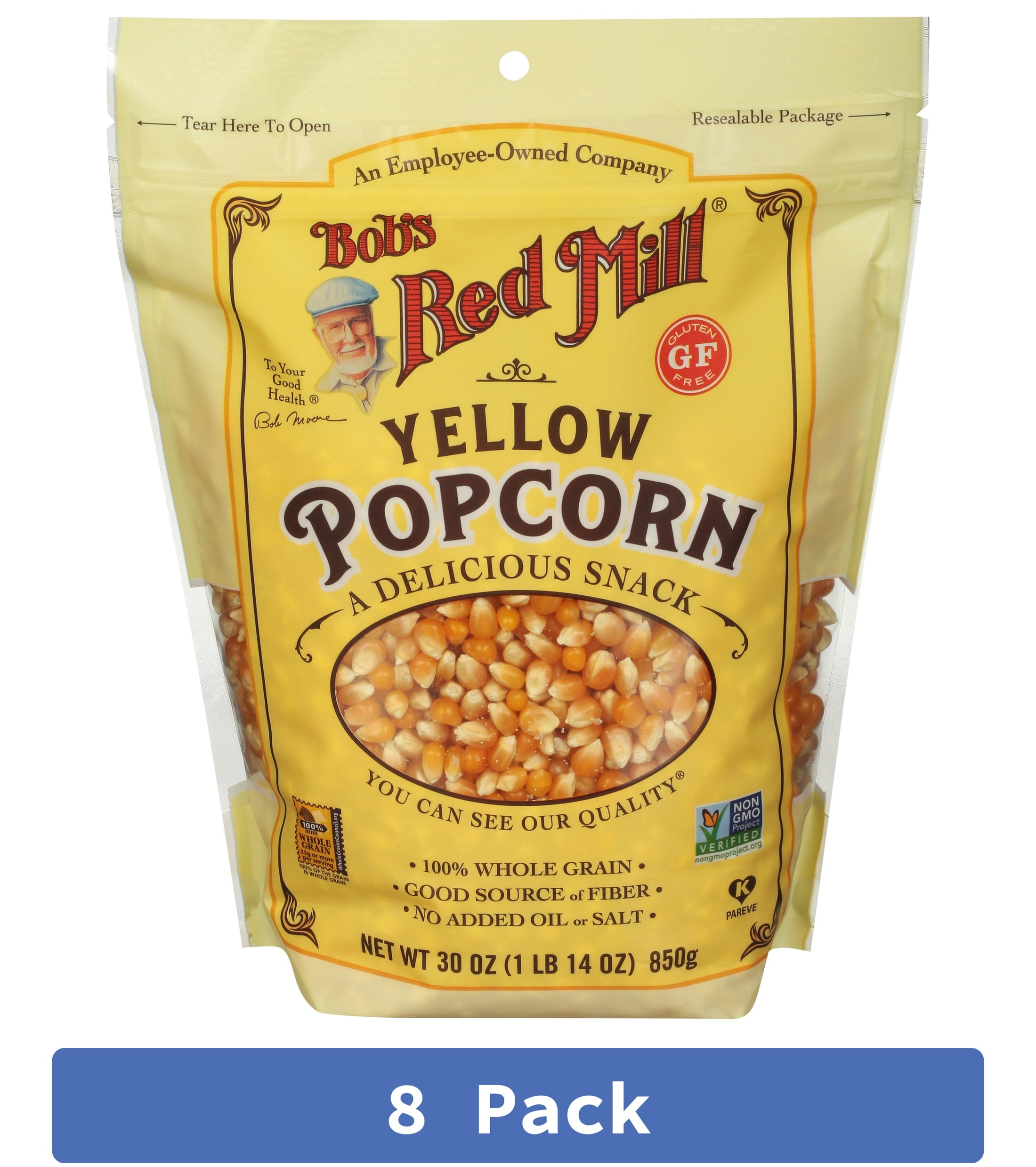 Bob's Red Mill Whole Yellow Popcorn RTE 30.8 oz (Pack Of 8) - Walmart.com
